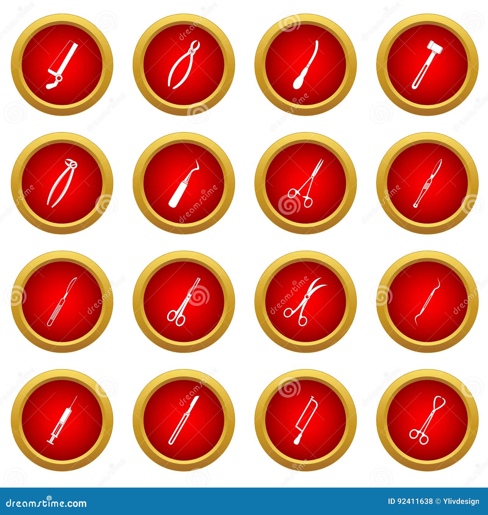 Surgeons Tools Icon Red Circle Set Stock Vector - Illustration of knife ...