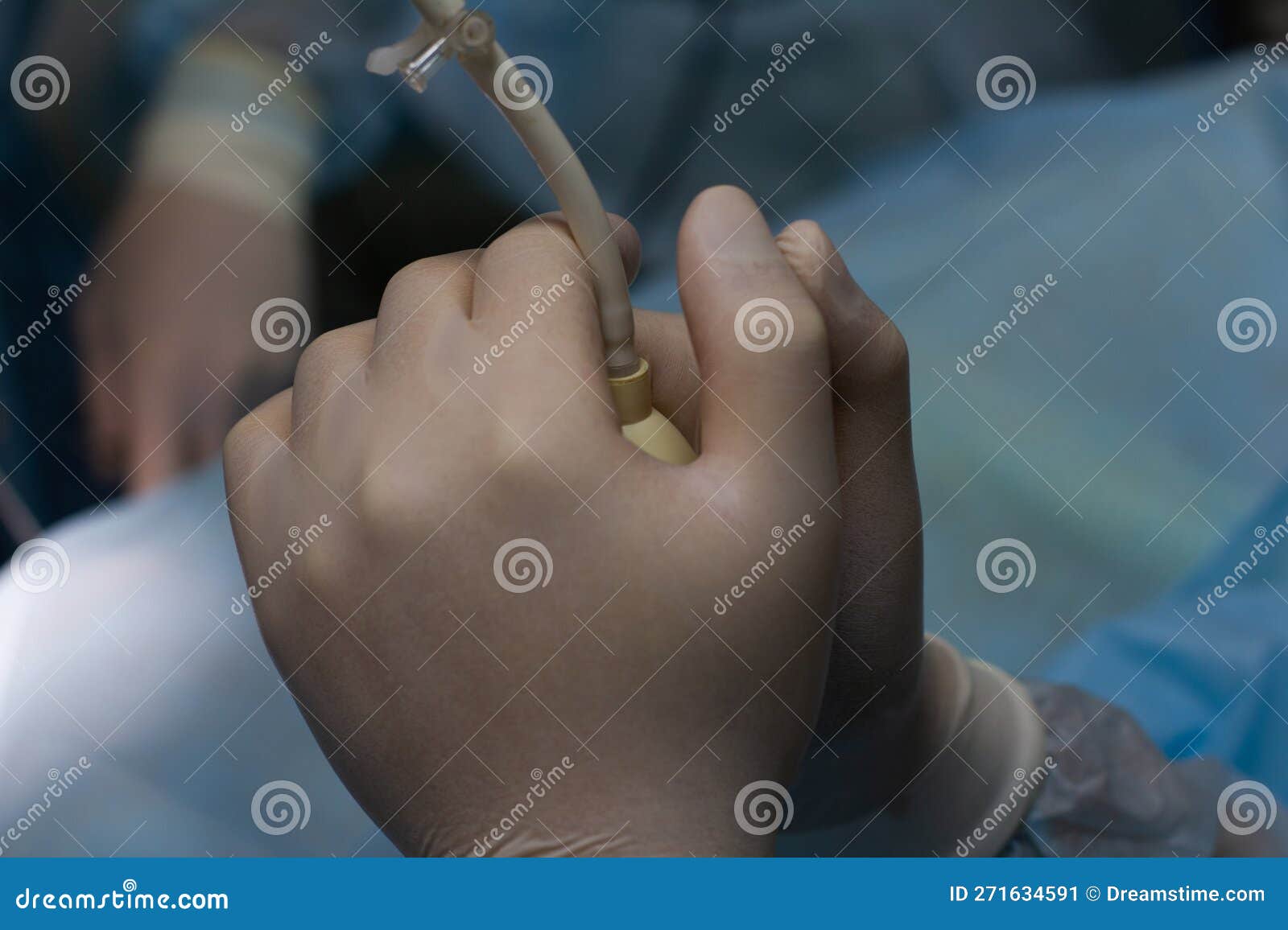 In Surgery, an Assistant Holds a Bulb in His Hand To Create Pressure ...