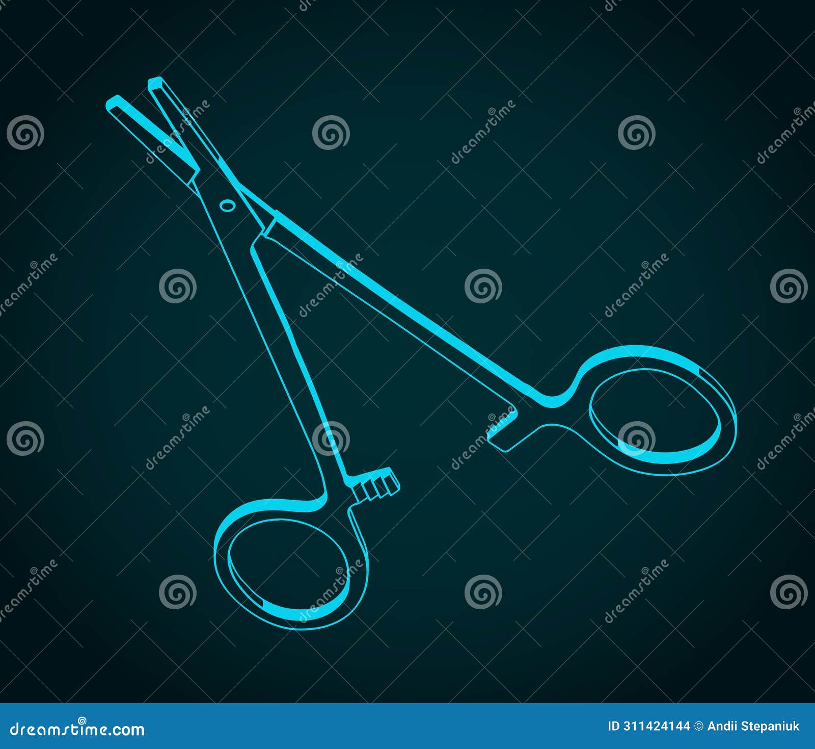 Surgery clamp illustration stock vector. Illustration of drawing ...
