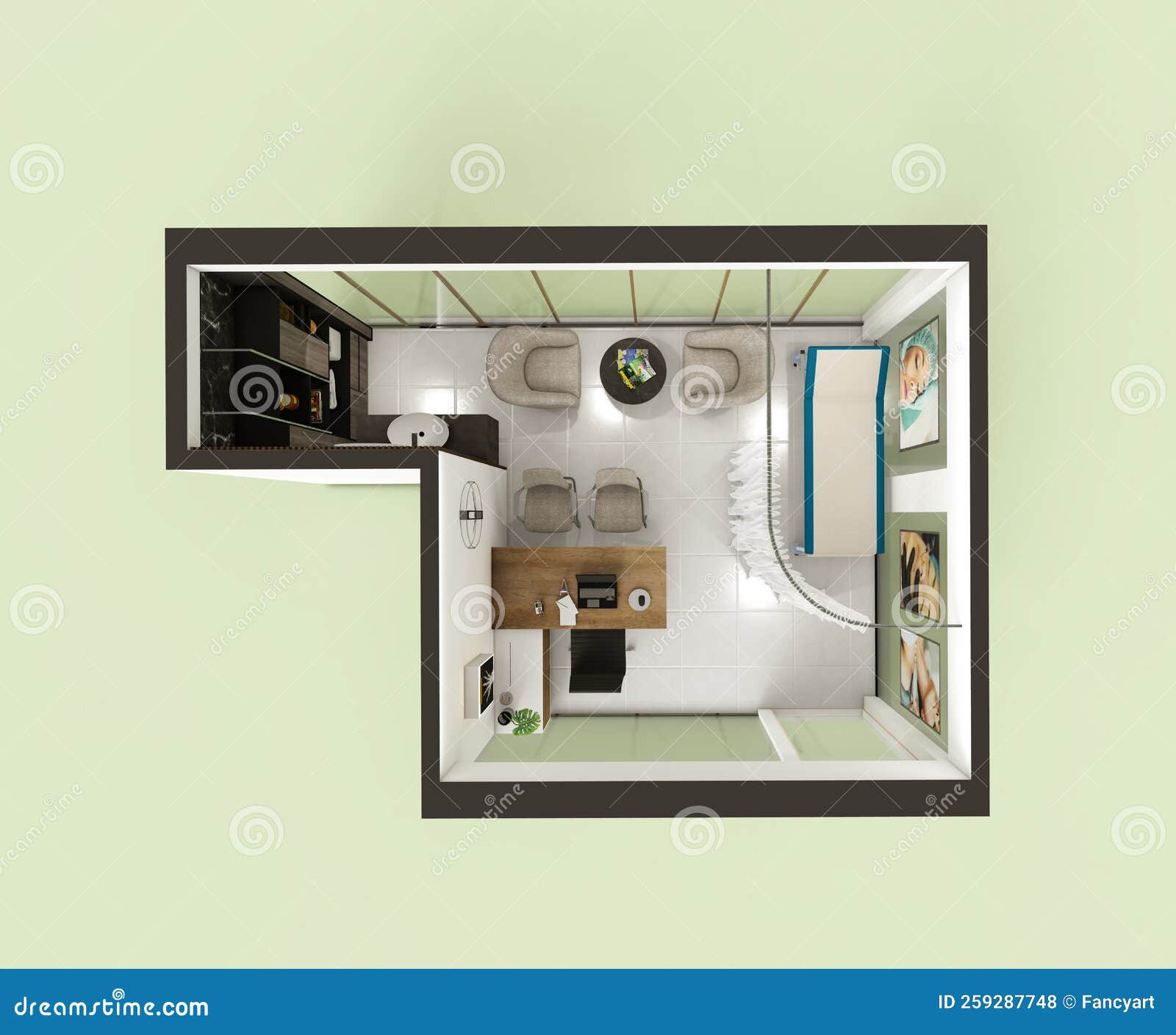 Surgery Clinic Doctors Office Isometric Floor Plan Top View Stock ...