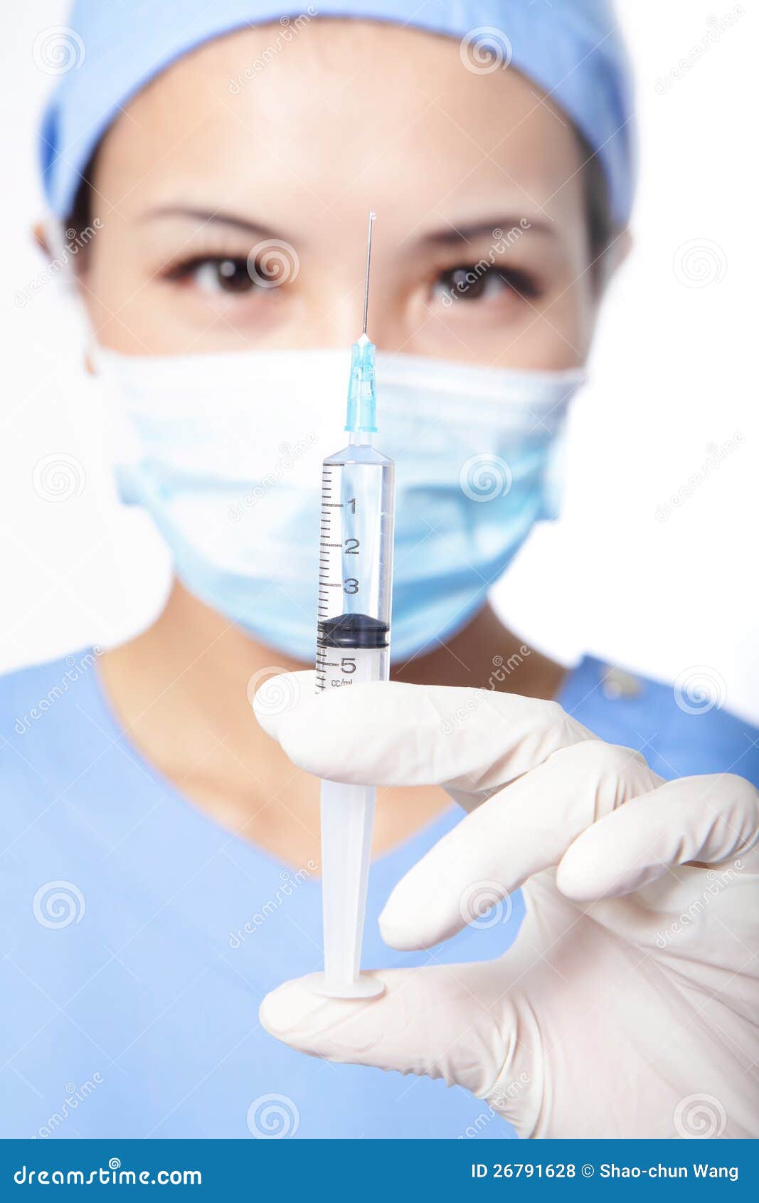 Syringe With A Needle And Measuring Tape. Injections For Body Beauty ...