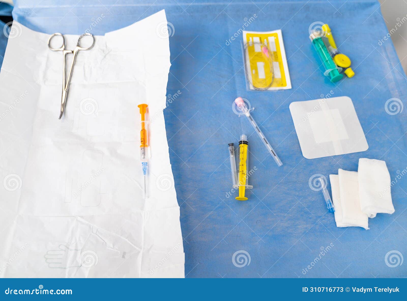 Surgery Equipment in Sterile Table. Surgical Instruments and Tools ...