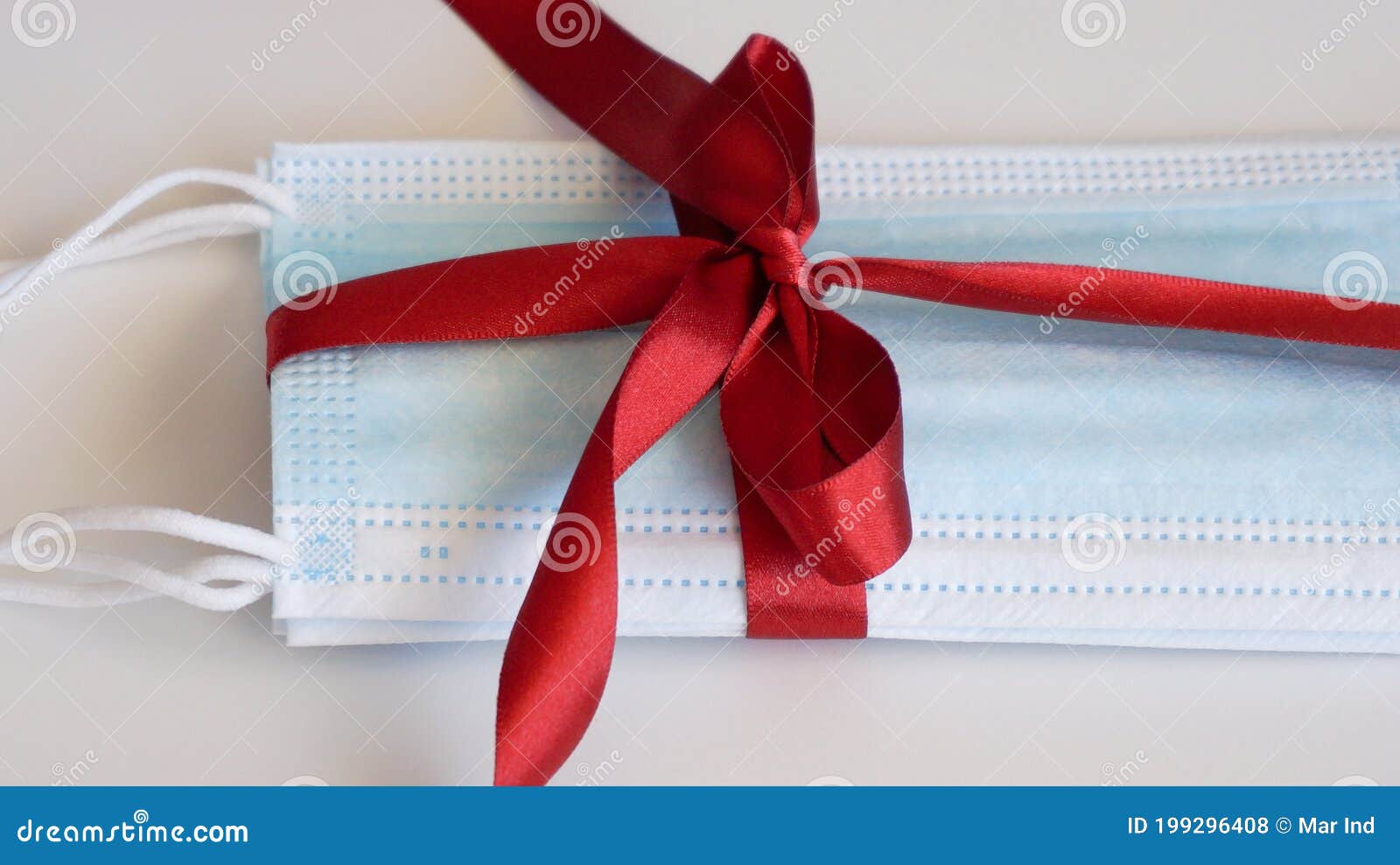 Surgery Face Mask with Red Ribbon As a Present Stock Photo - Image of ...