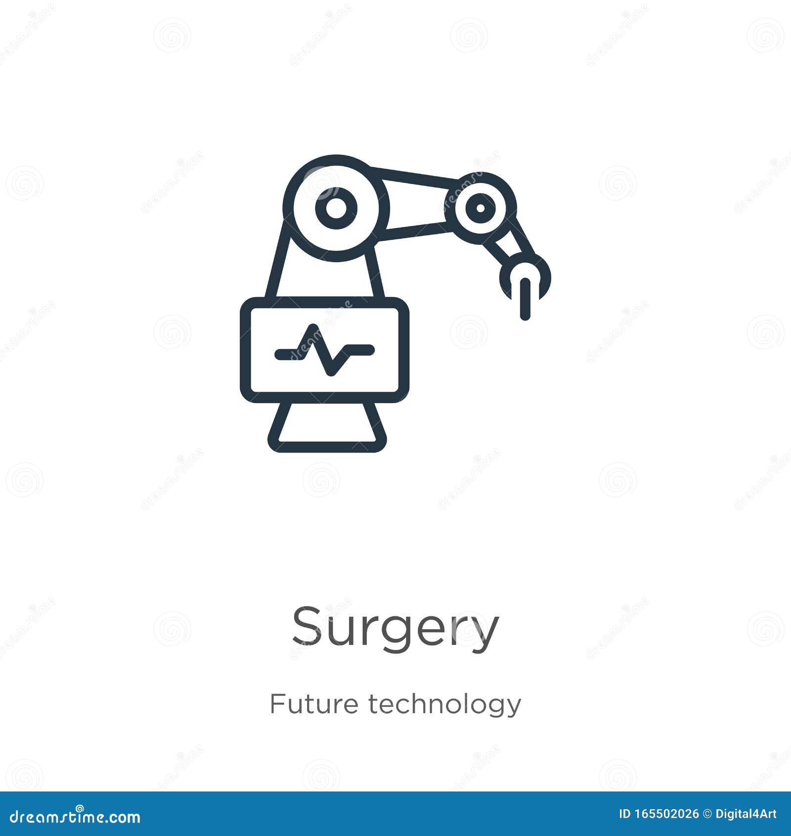 Surgery Icon. Thin Linear Surgery Outline Icon Isolated on White ...