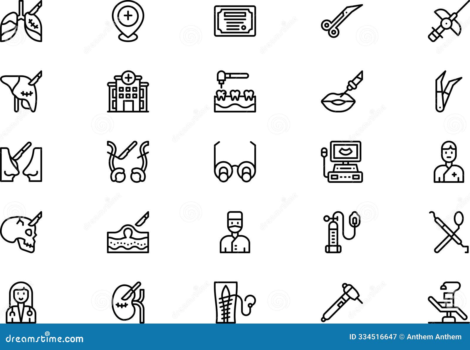 Surgery Icons Collection is a Vector Illustration with Editable Stroke ...