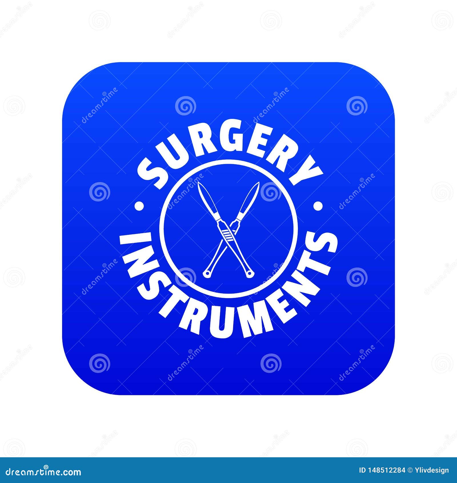 Surgery Instrument Icon Blue Vector Stock Vector - Illustration of ...