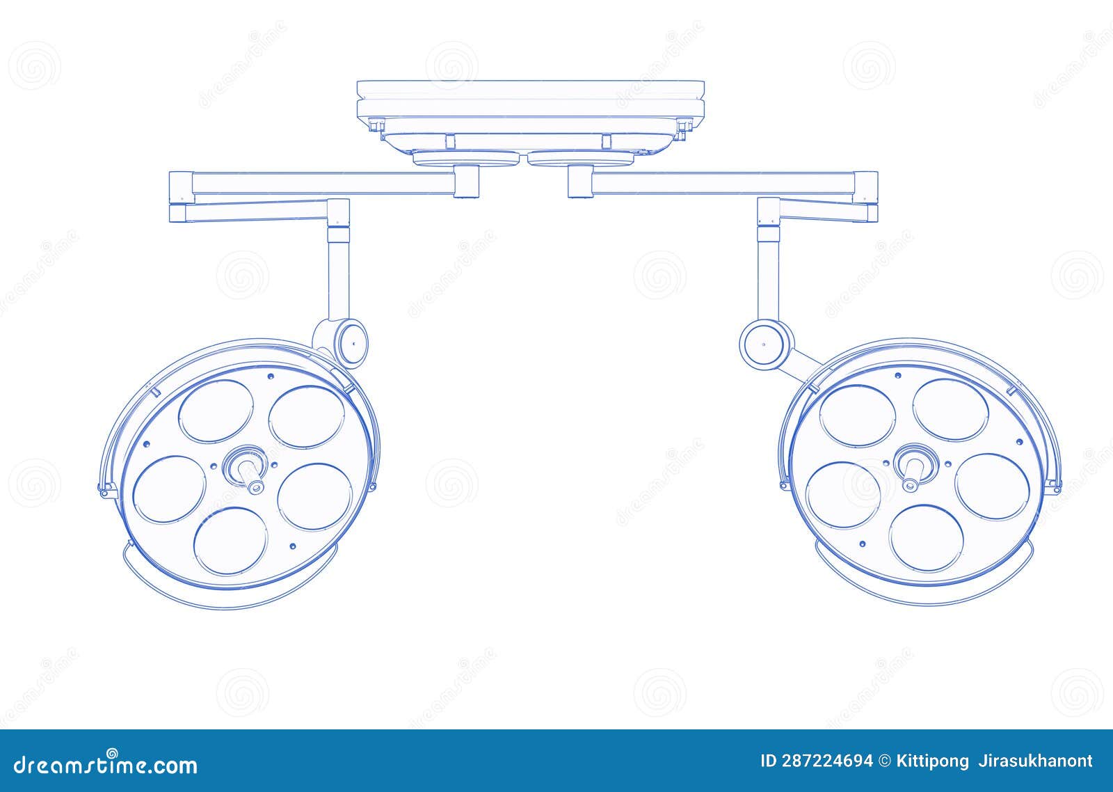 Surgery Lights or Medical Lamps Outline or Draft Stock Illustration ...