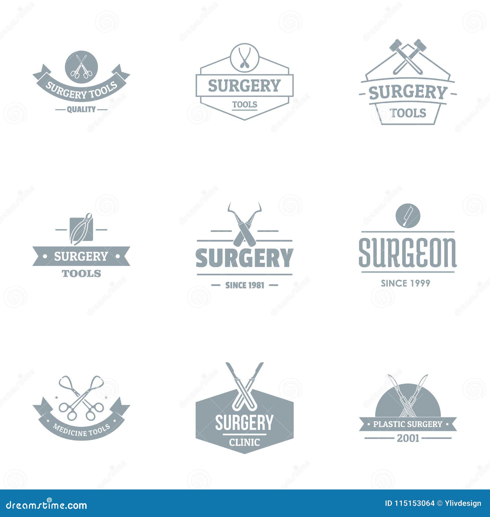 Surgery Logo Set, Simple Style Stock Vector - Illustration of heart ...