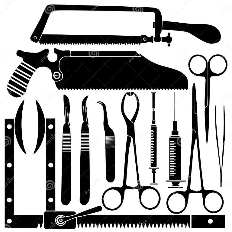 Surgery and Medical Tools stock vector. Illustration of metal - 8678491