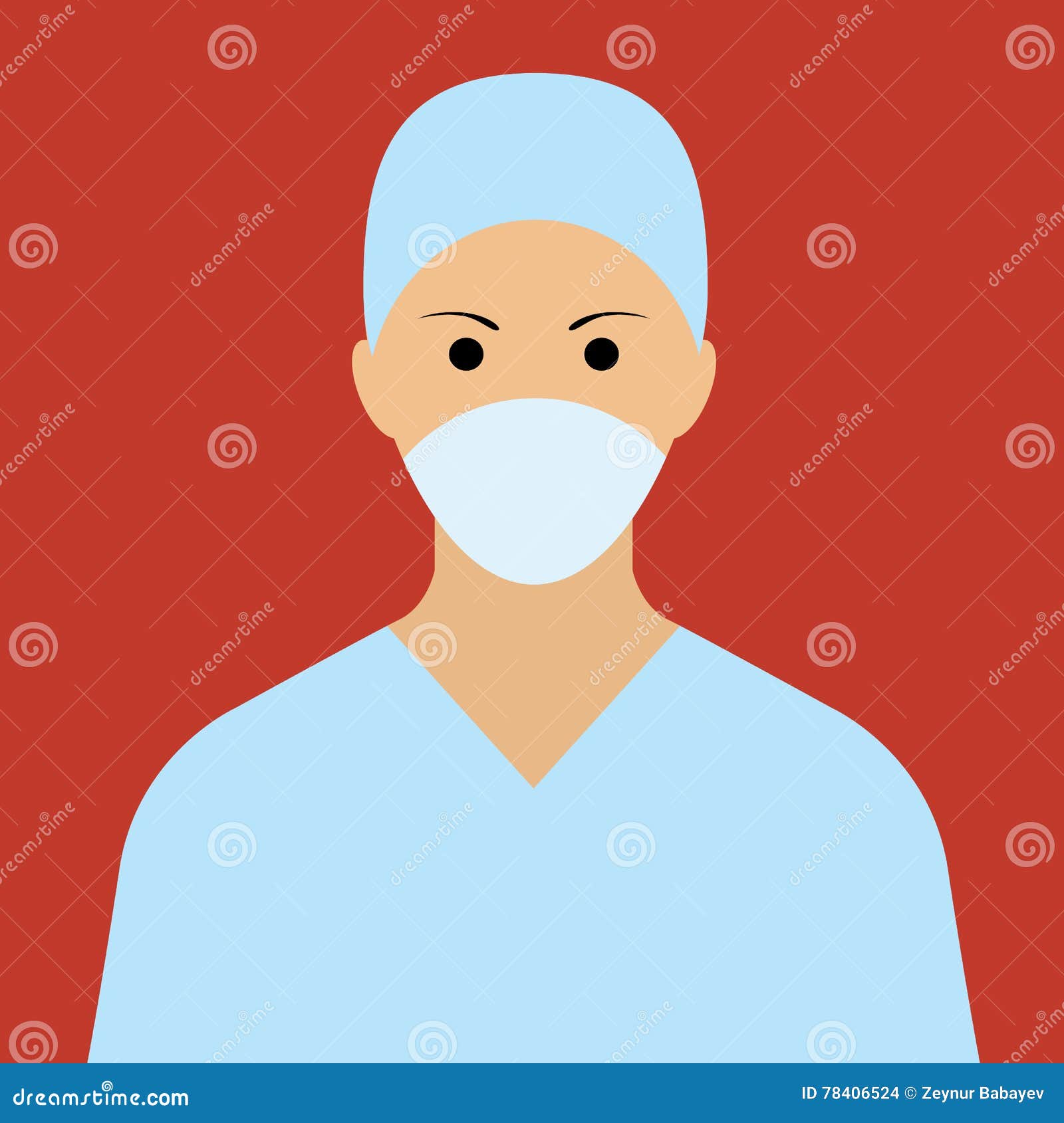 Surgery Nurse Icon Flat Vector Stock Vector - Illustration of avatar ...