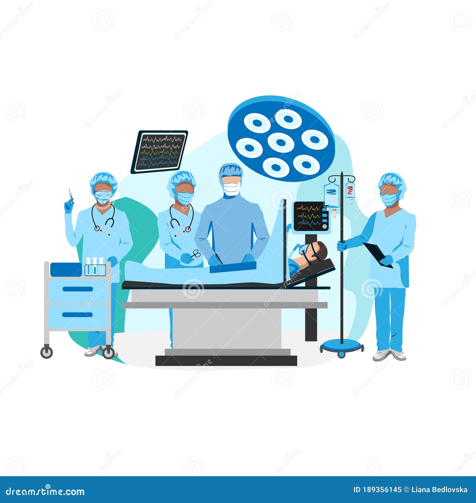 Surgery in the Operating Room Stock Vector - Illustration of hospital ...