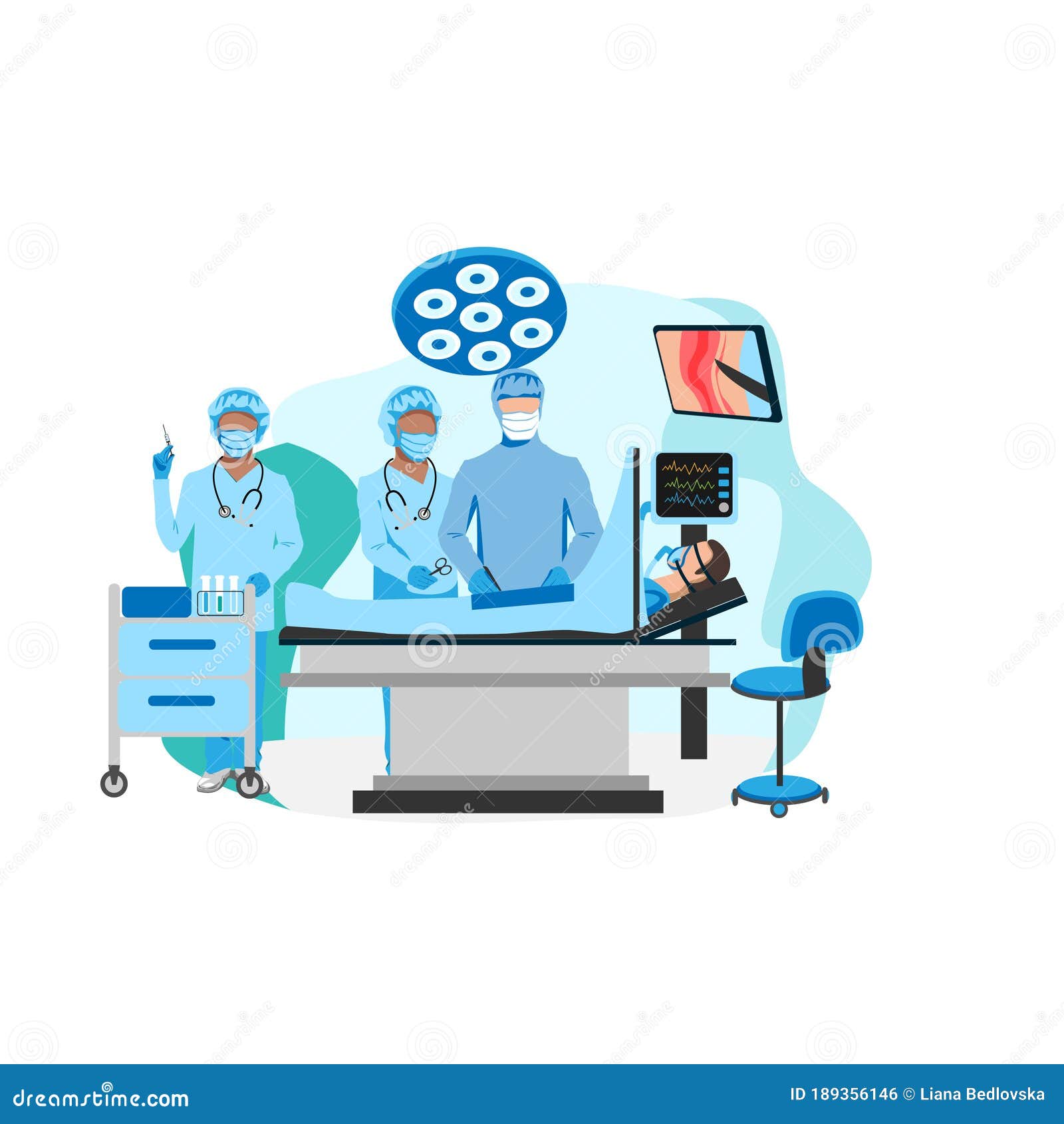 Surgery in the Operating Room Stock Vector - Illustration of cartoon ...