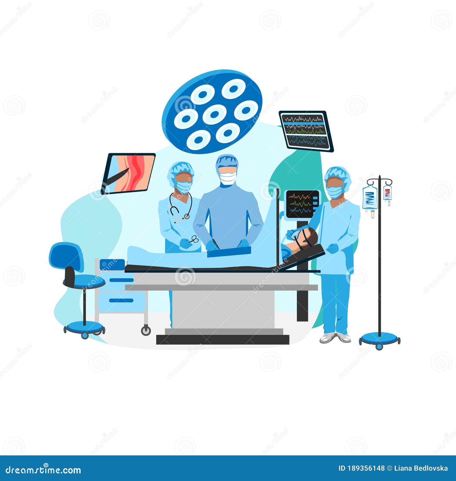 Surgery in the Operating Room Stock Vector - Illustration of care ...