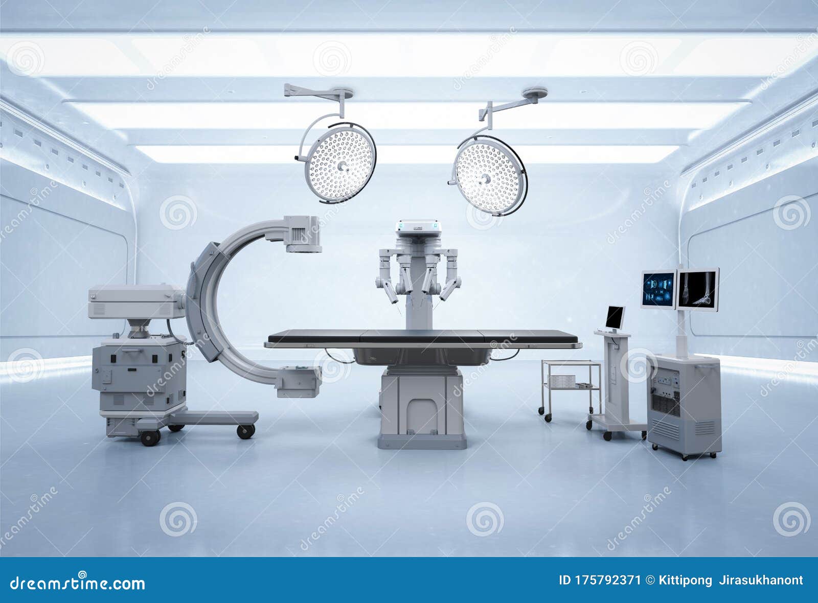 Surgery Robot in Operation Room Stock Illustration - Illustration of ...
