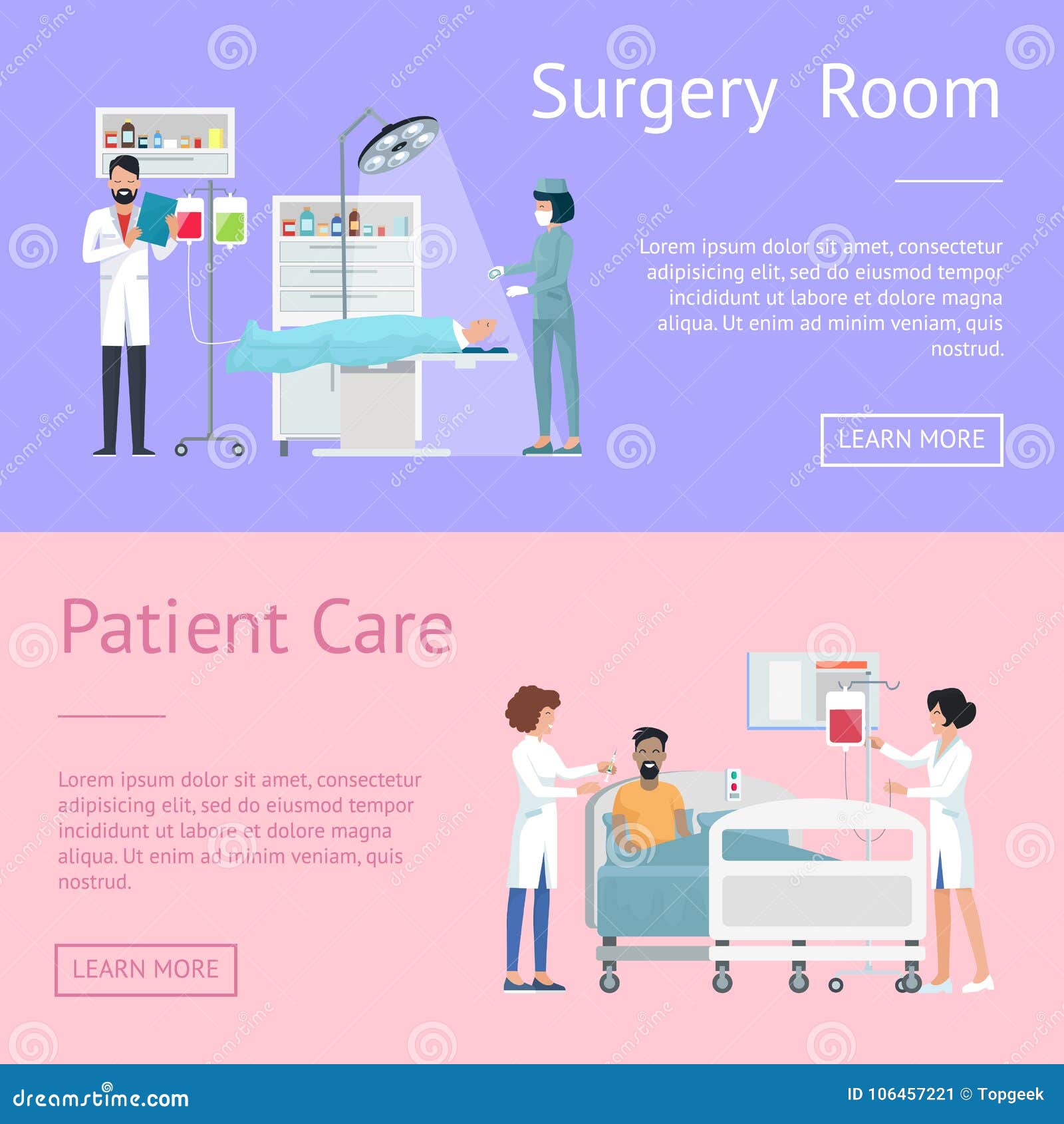 Surgery Room and Patient Care Vector Illustration Stock Vector ...