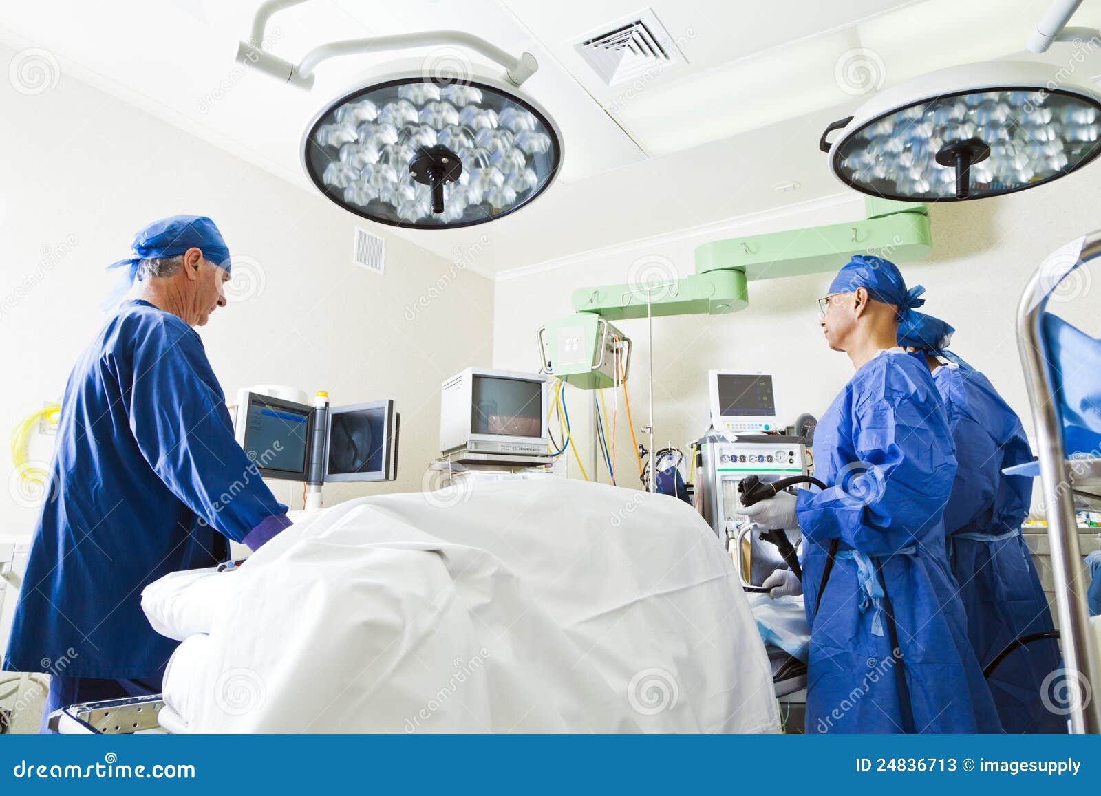 Surgery Room with Surgeon and Nurses Stock Image - Image of instrument ...