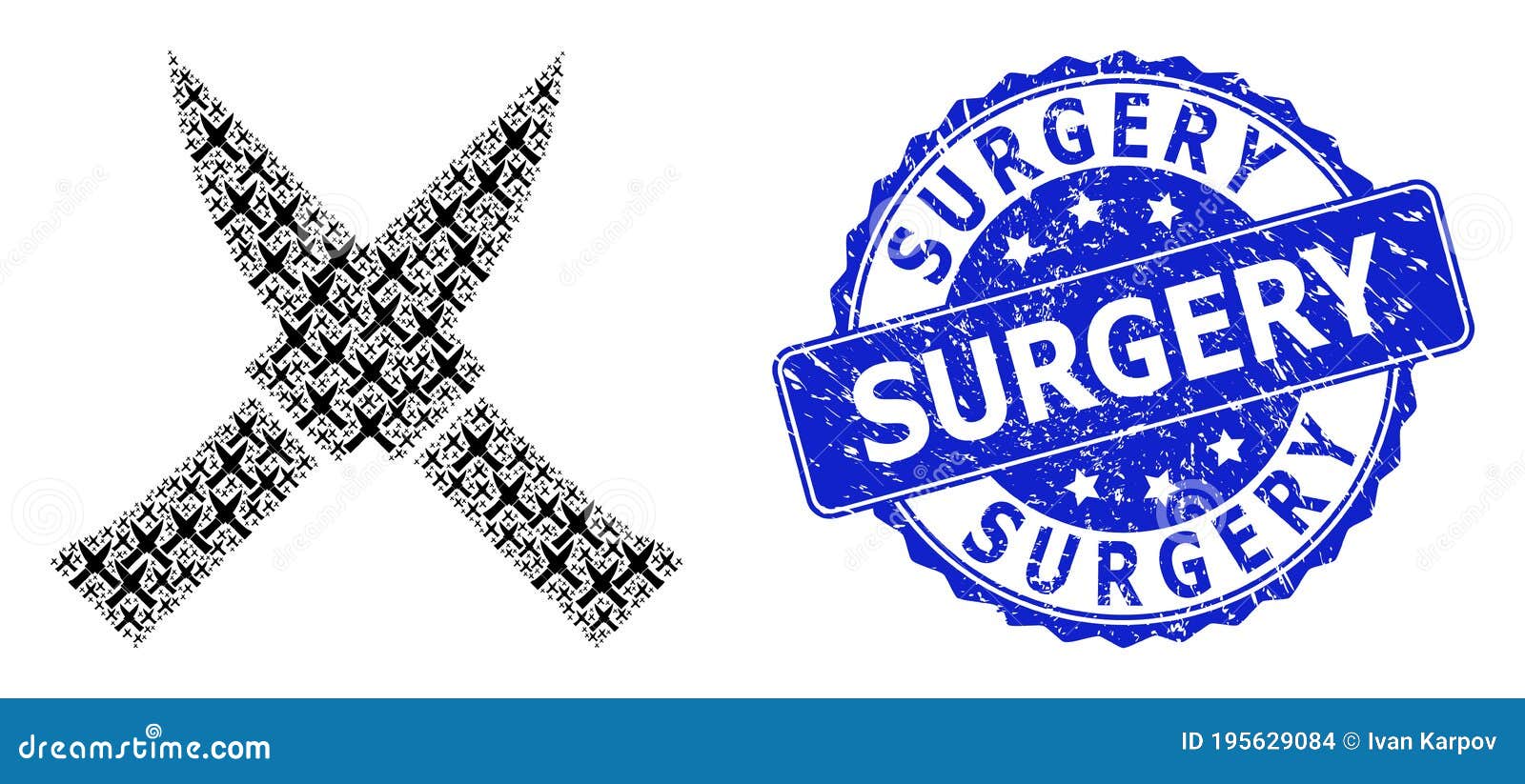 Textured Surgery Round Watermark and Fractal Crossing Knives Icon ...