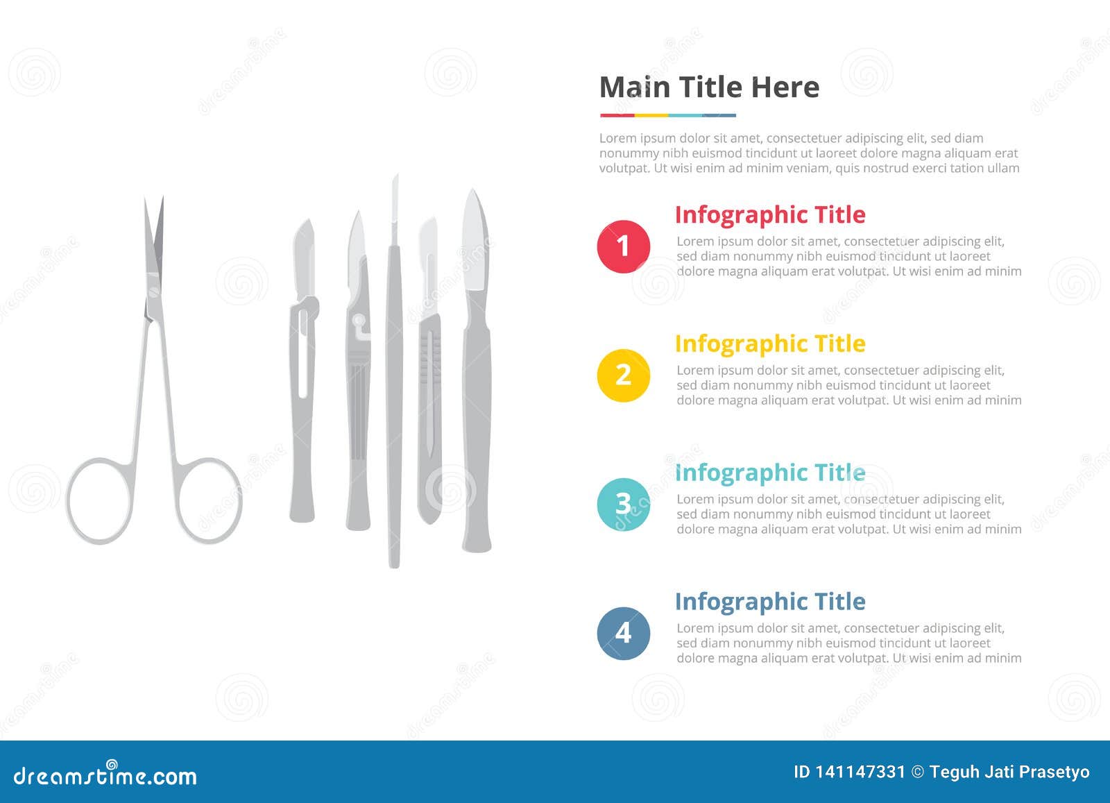 Surgery Surgical Instruments Tools Infographics Template with 4 Points ...