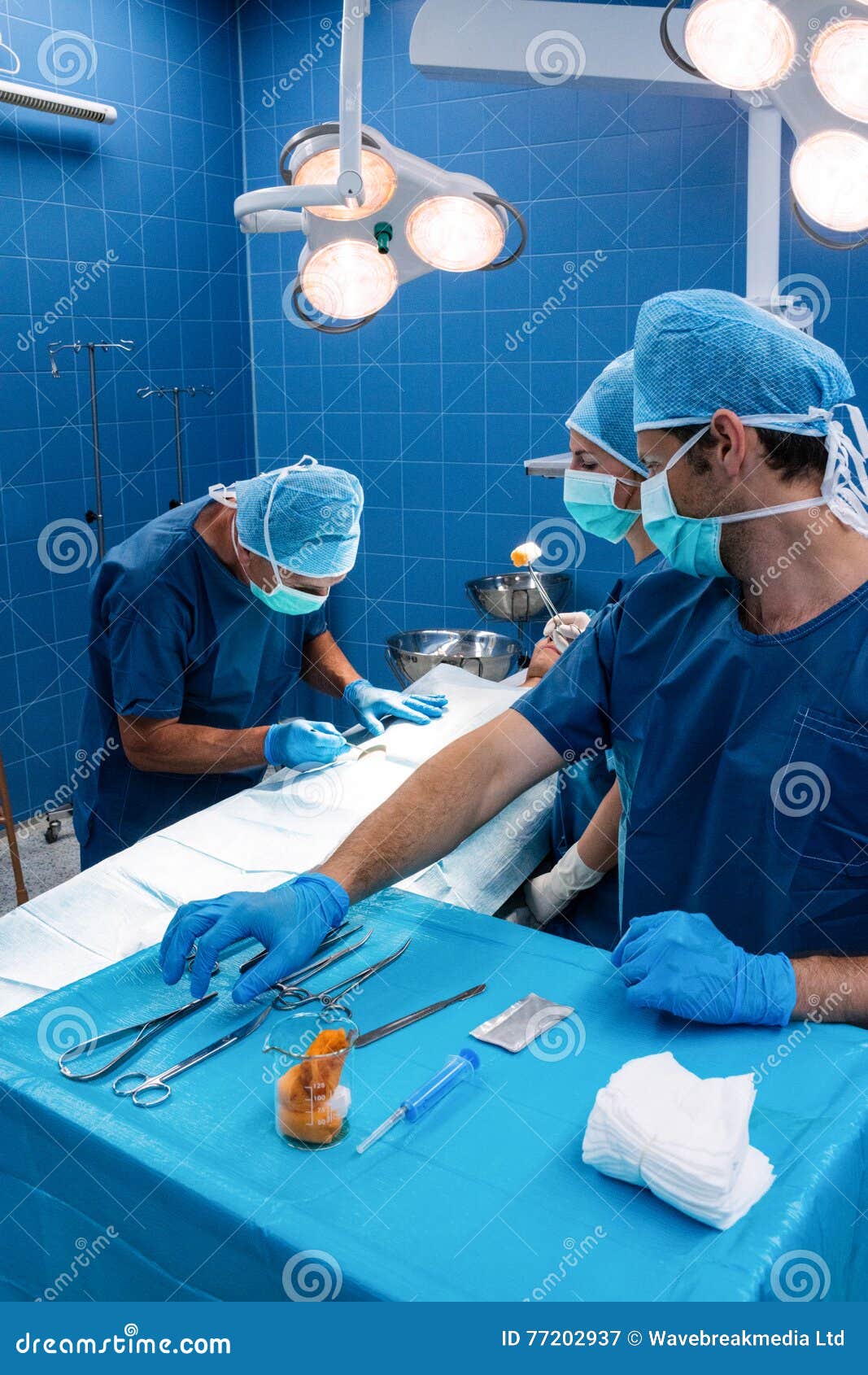 Surgery Team Operating a Patient in an Operating Room Stock Image ...