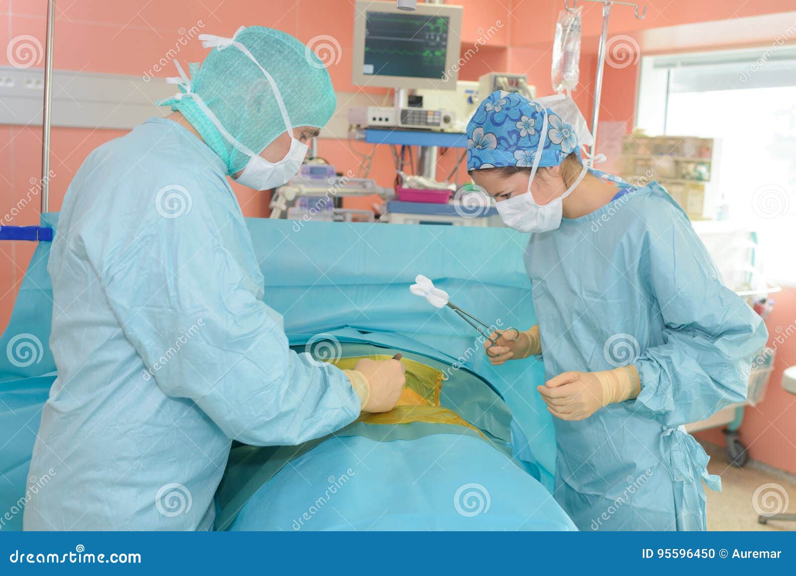 Surgery Team in Operating Room Stock Photo - Image of operating ...