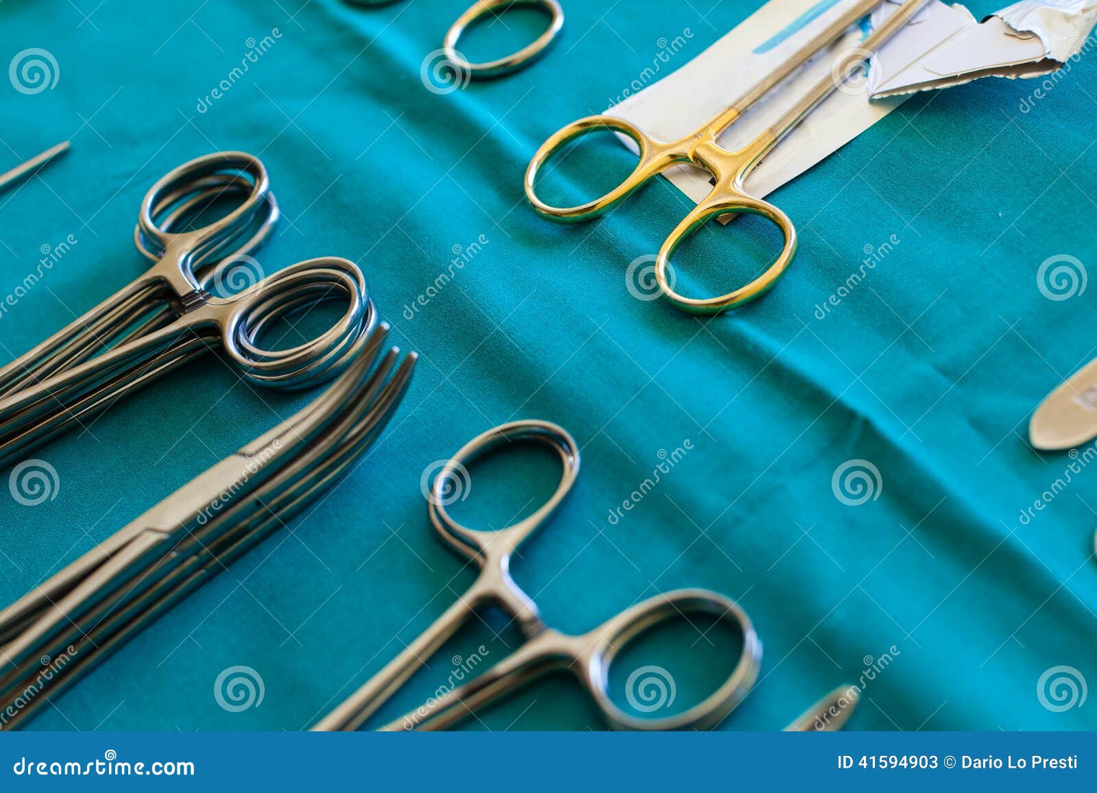 Surgery tools on blue stock image. Image of operative - 41594903
