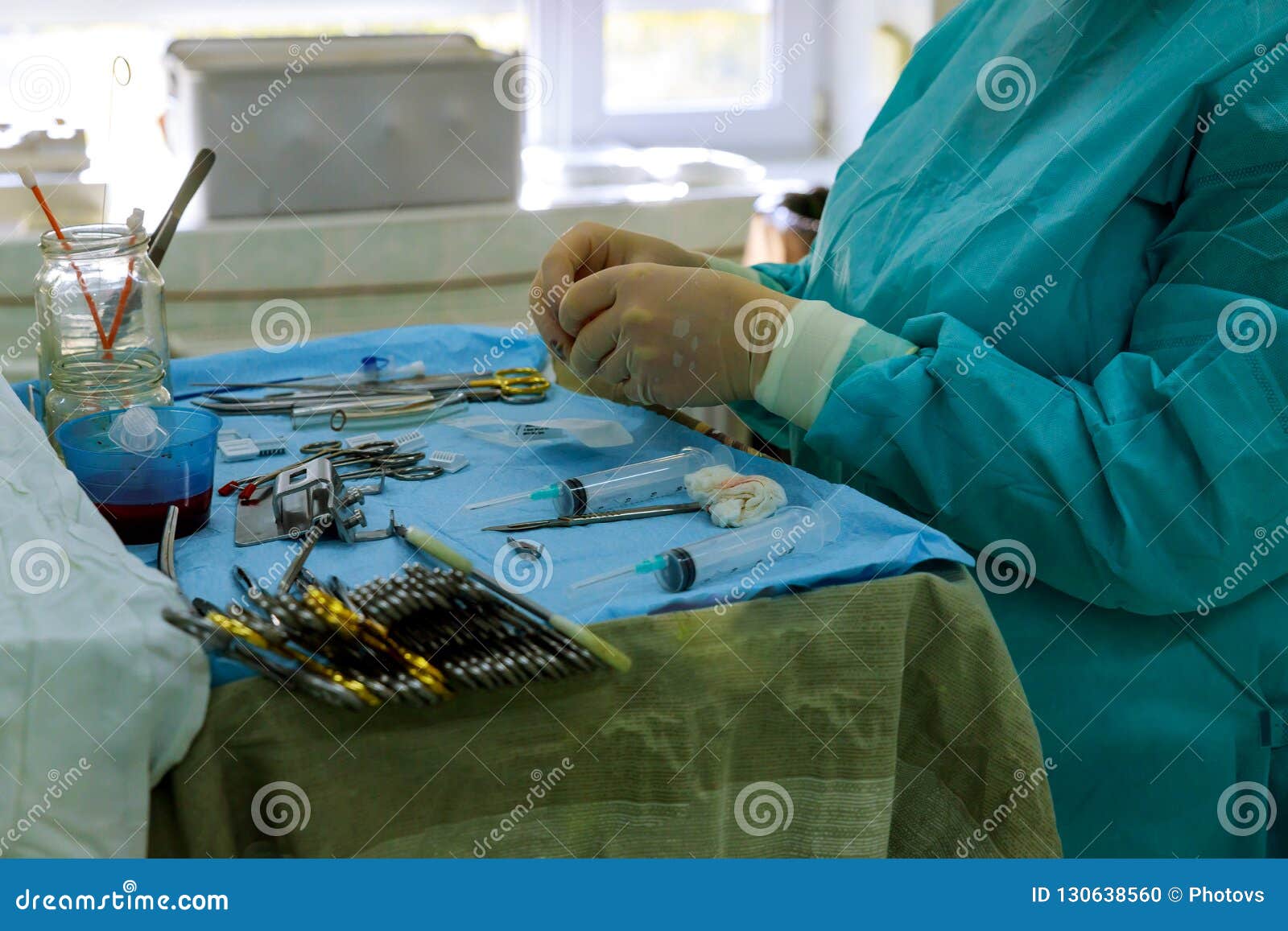 Surgery Tools on Table with Doctor on Background Stock Photo - Image of ...