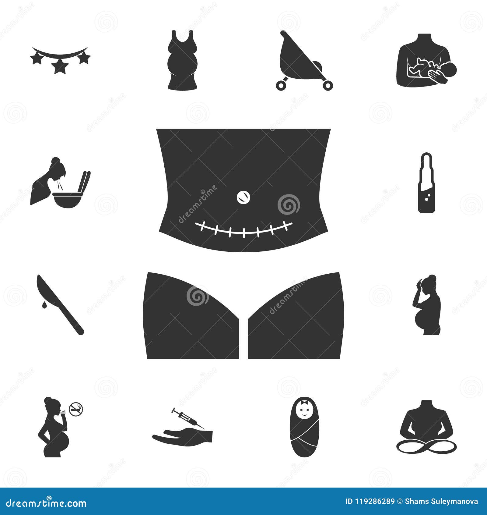 Scar On Kidney Line Icon. Kidney Stone Removal, Internal Organ Surgery ...