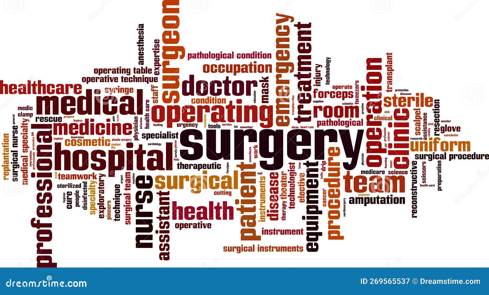 Surgery word cloud stock vector. Illustration of elective - 269565537