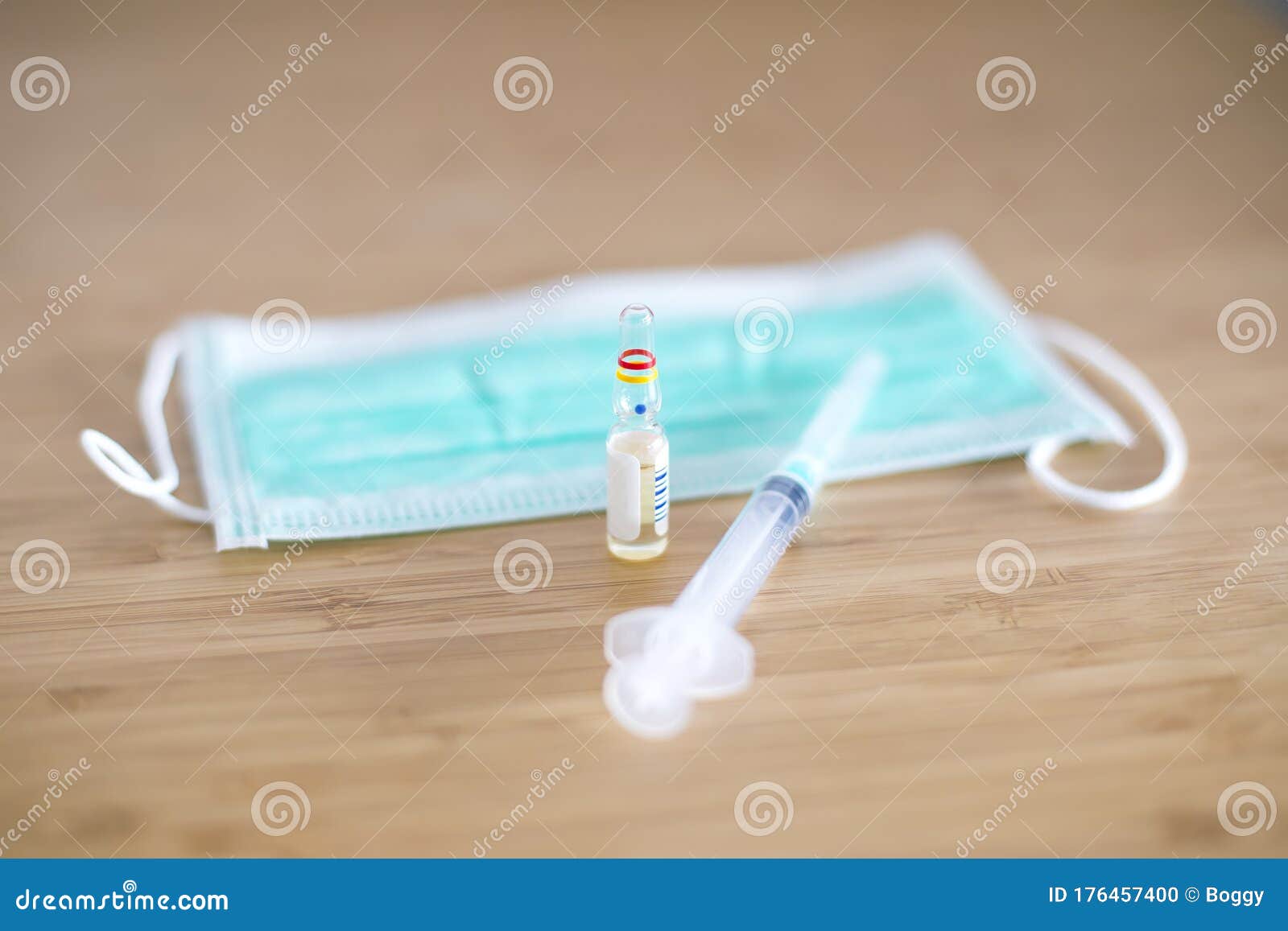 Surgical Ear-loop Mask and Injection Syringe Stock Photo - Image of ...