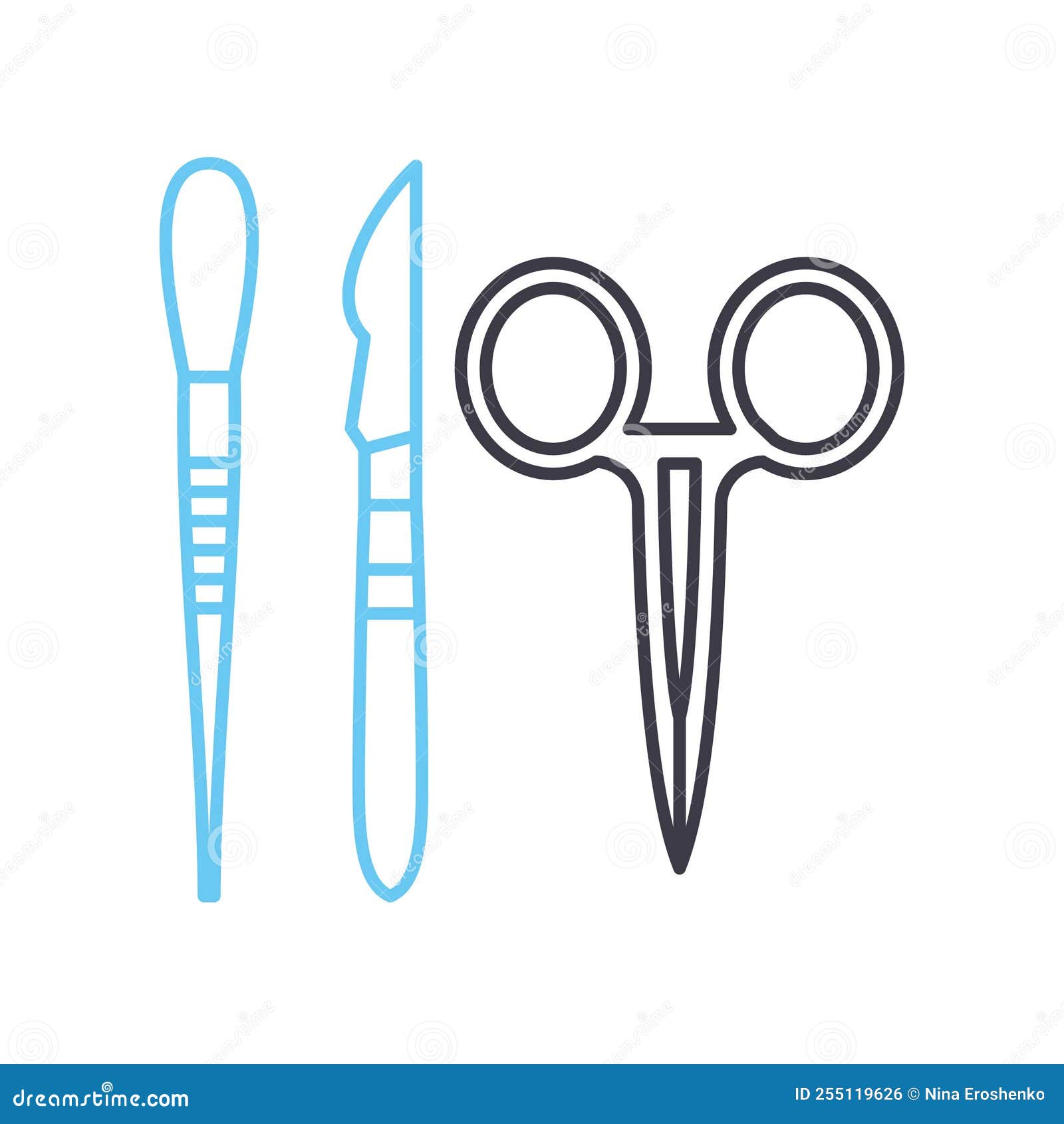 Surgical Elements Line Icon, Outline Symbol, Vector Illustration ...