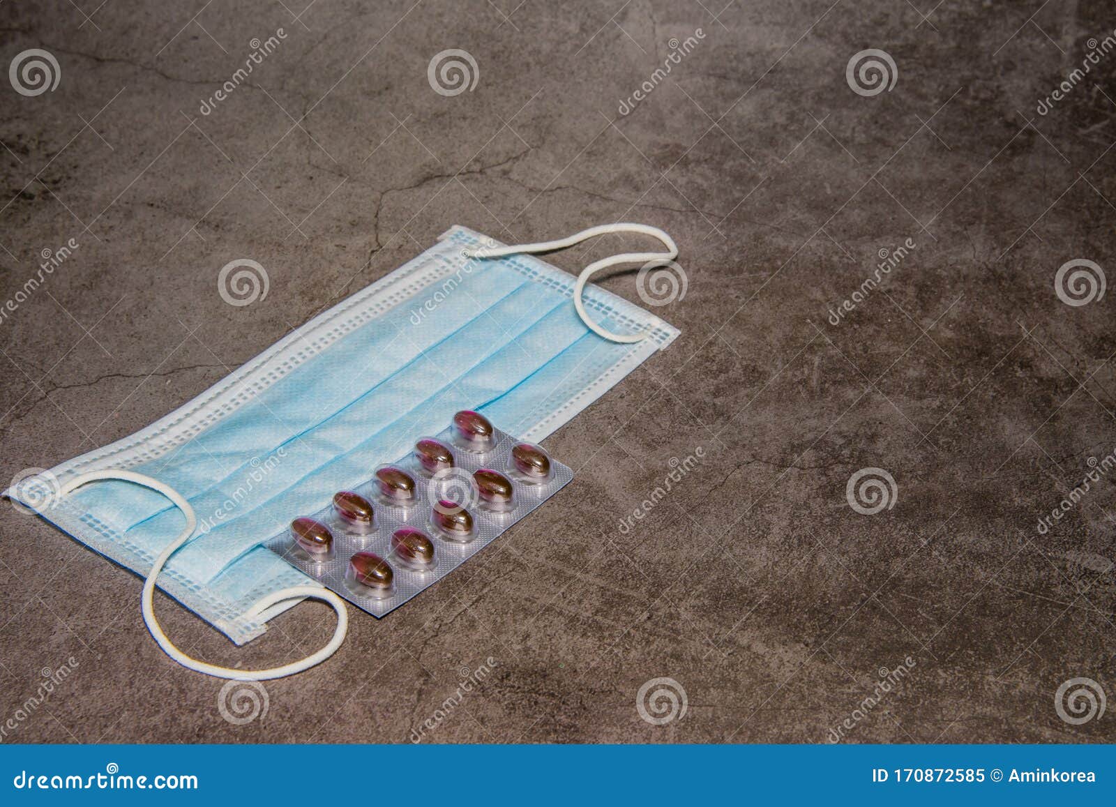 Surgical Face Mask and Medicine Stock Image - Image of cold, influenza ...