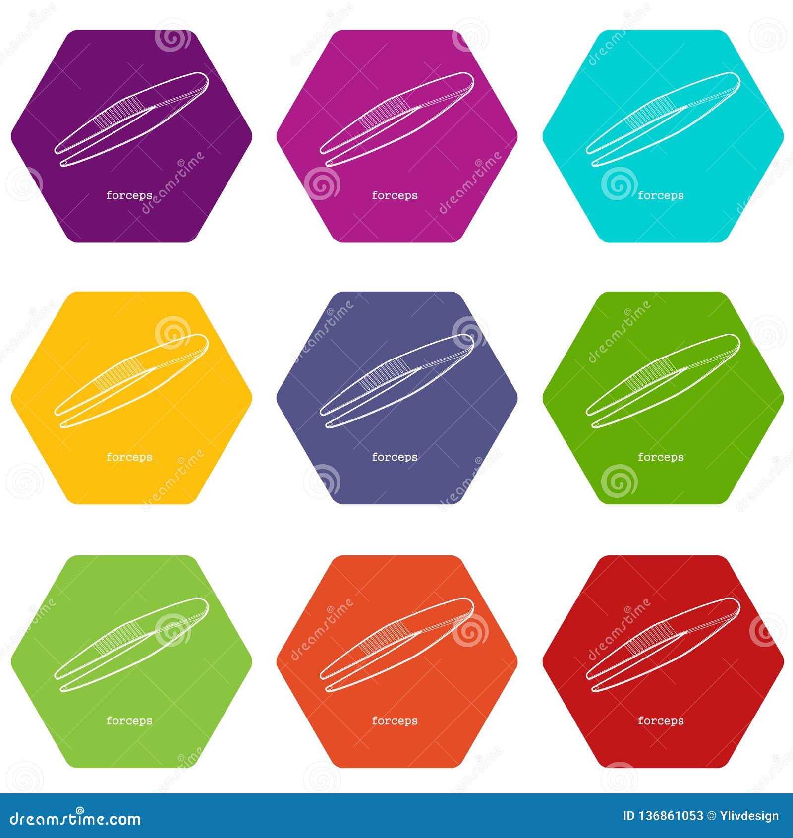 Surgical Forceps Icons Set 9 Vector Stock Vector - Illustration of ...