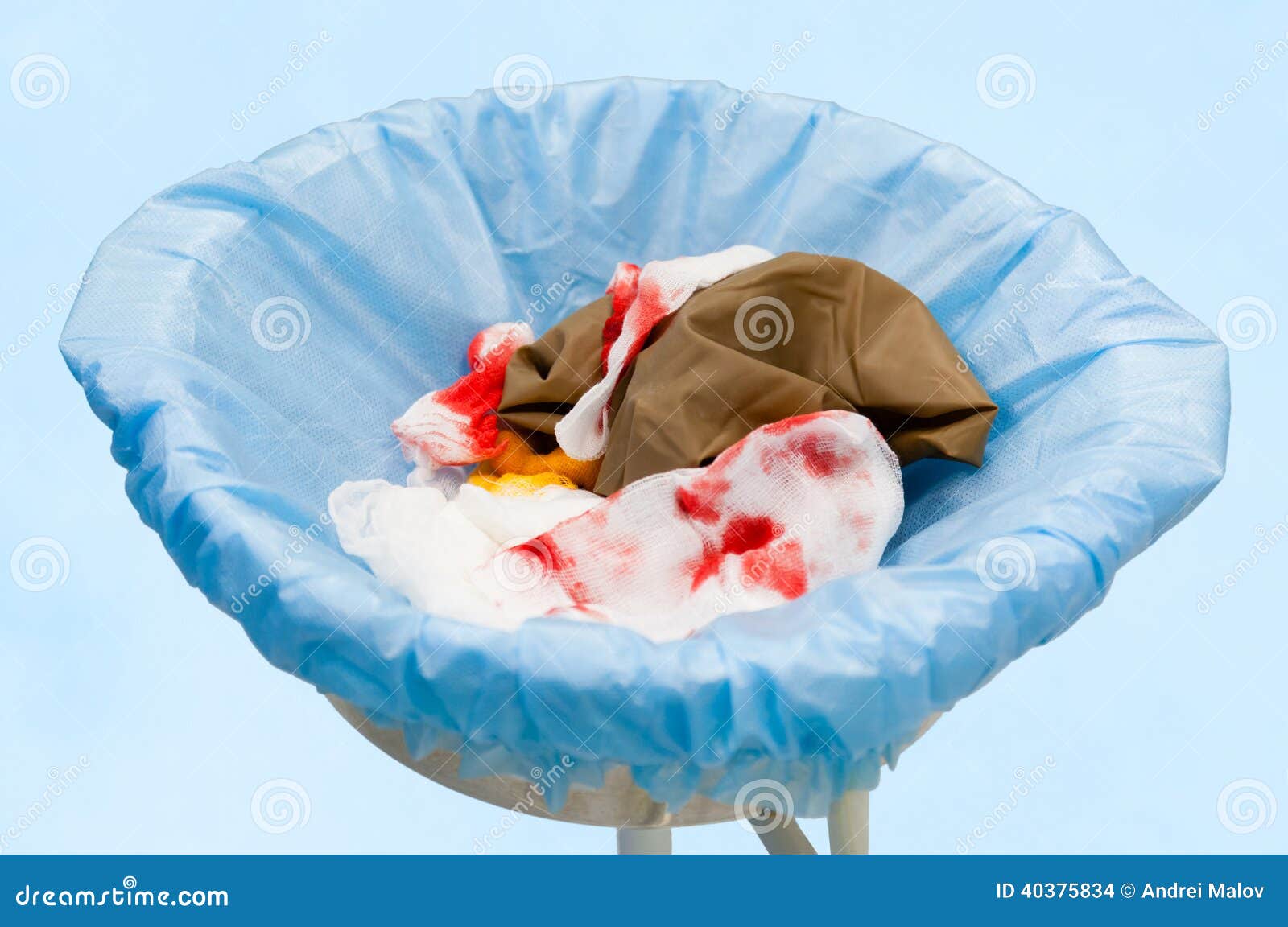 A Red Surgical Garbage Bin In Operating Room Royalty-Free Stock ...