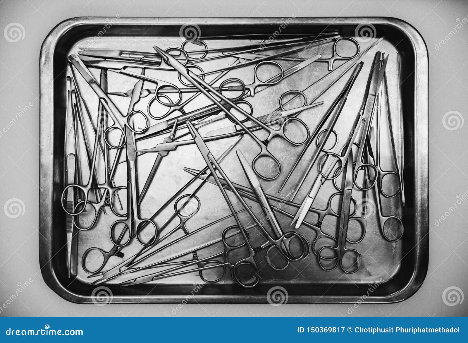 Surgical Instruments Black and White Close-up Stock Image - Image of ...