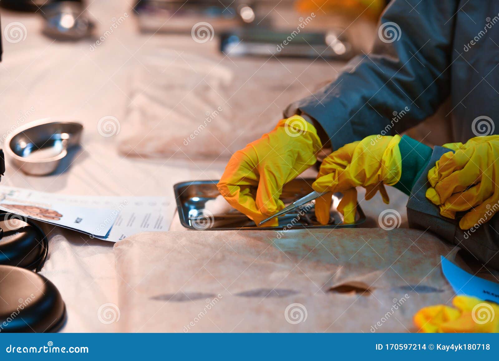 Surgical Instruments in the Hand. Teaching Medicine Stock Photo - Image ...