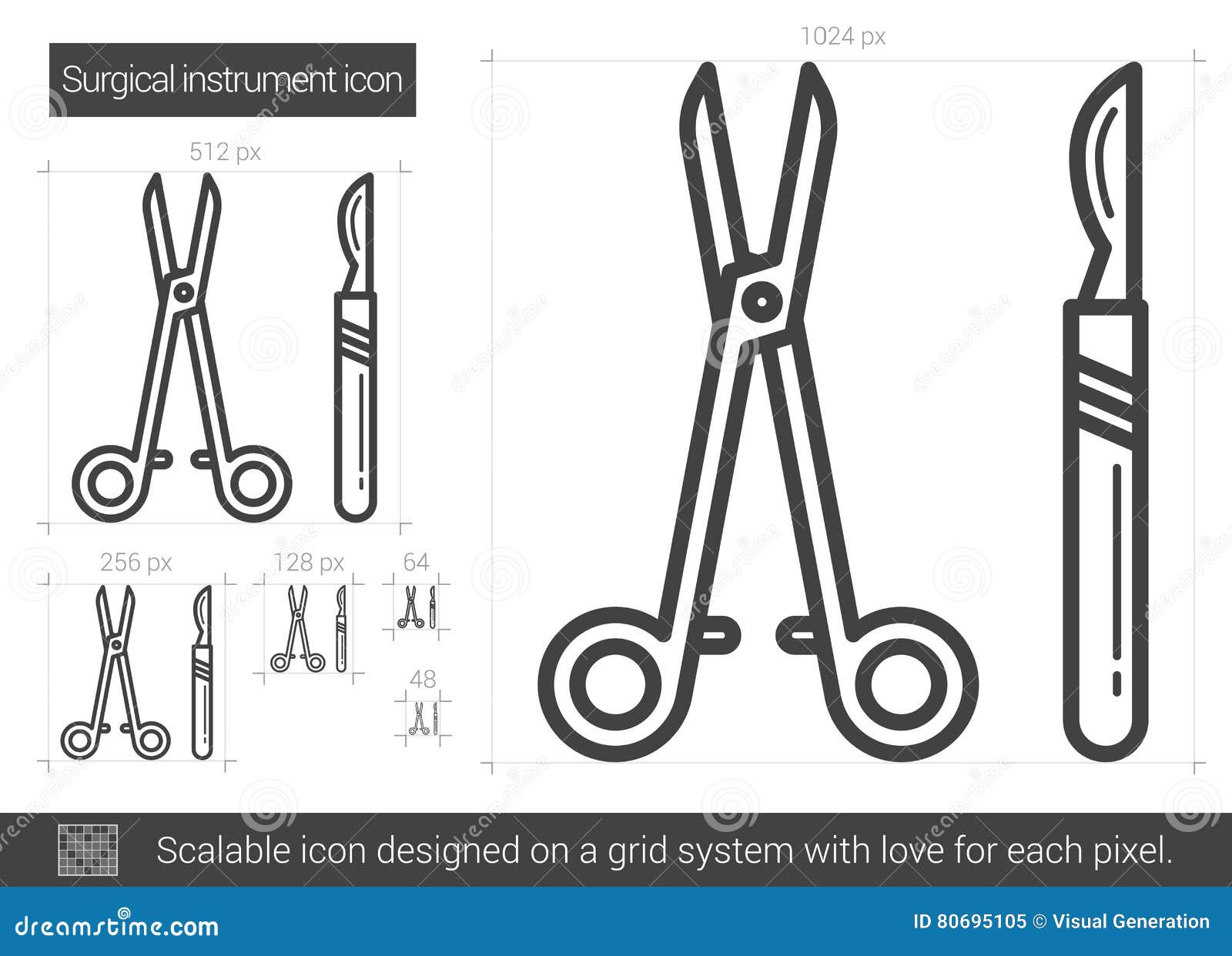 Surgical Instruments Line Icon. Stock Vector - Illustration of outline ...