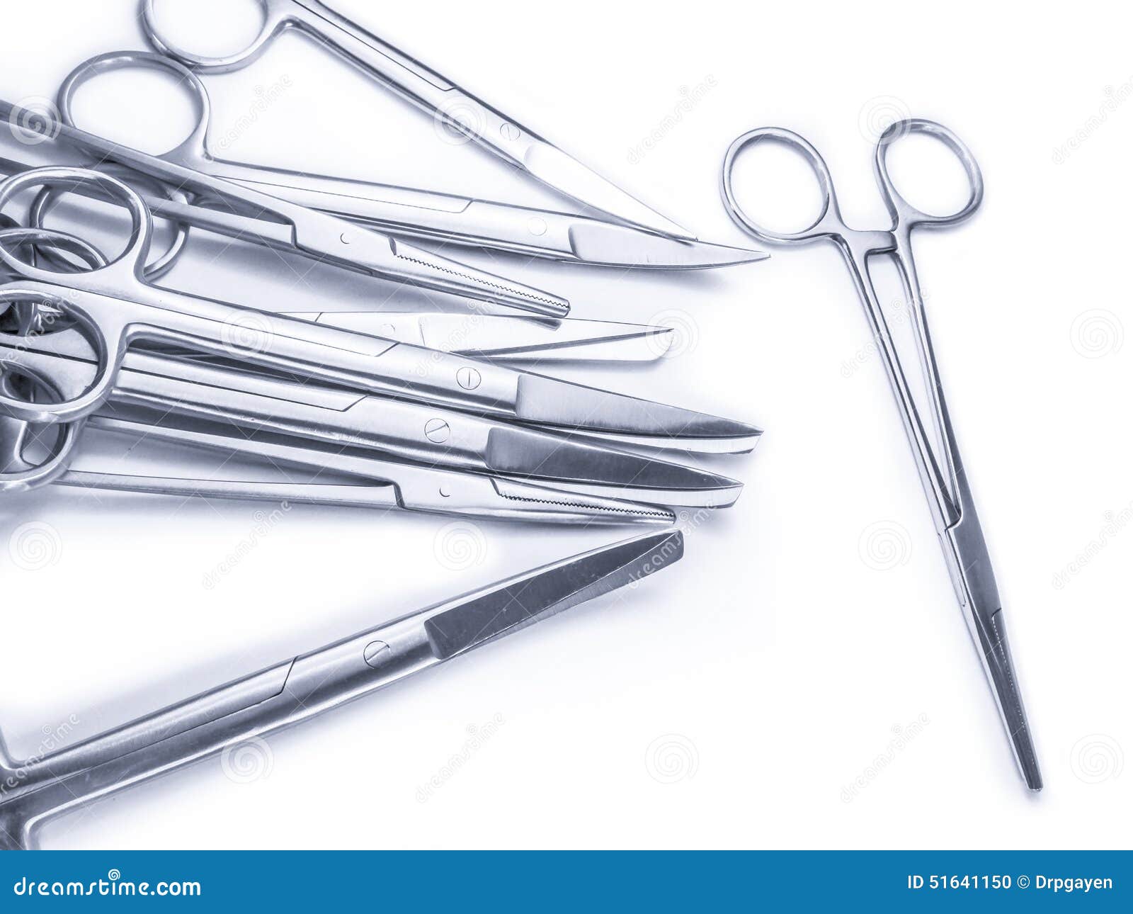 Surgical Instruments Not Arranged in a Pattern Isolated Stock Photo ...
