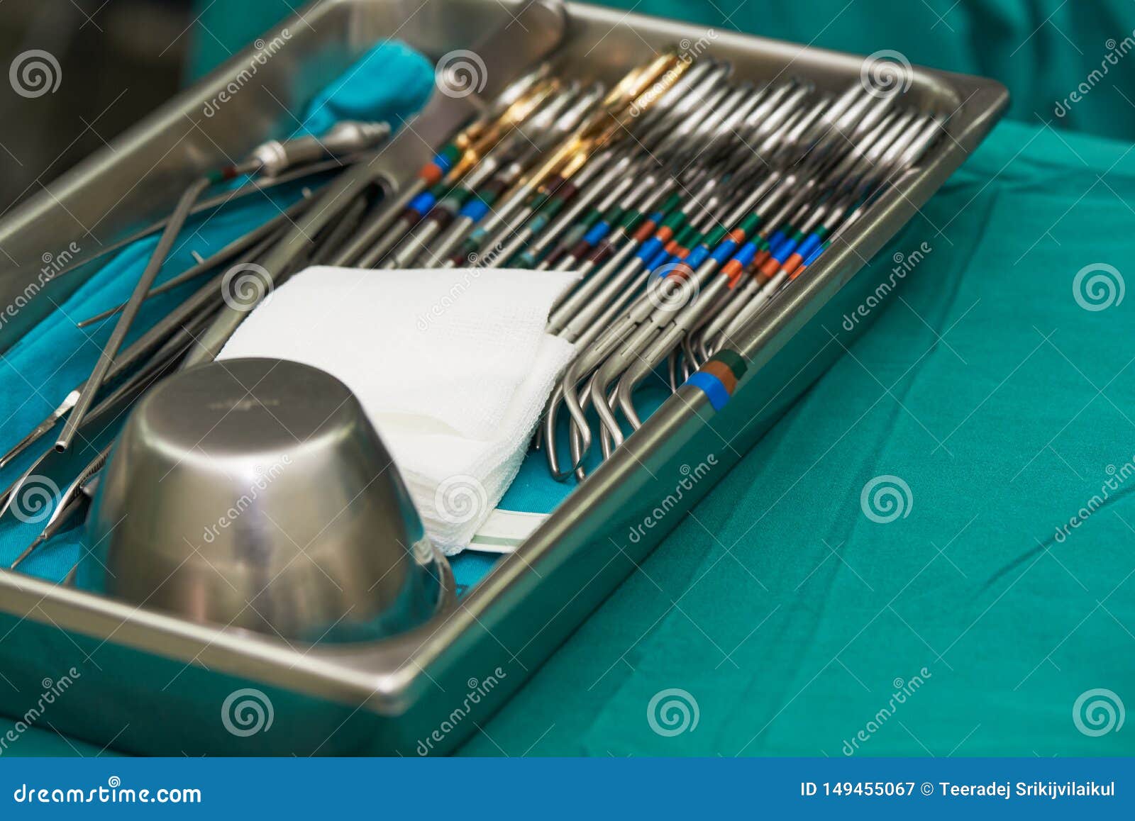 Surgical Instruments in the Silver Tray Stock Image - Image of medical ...