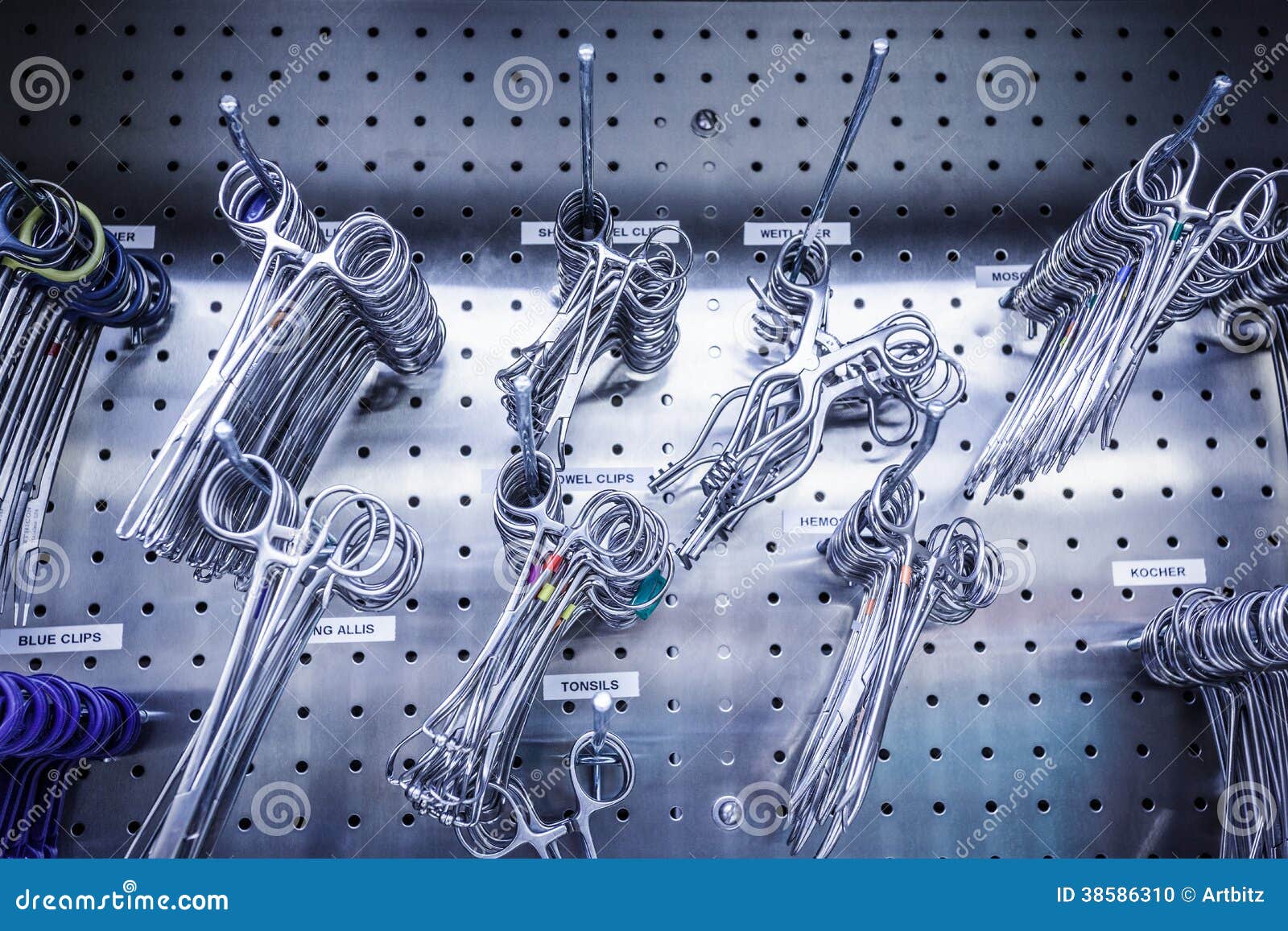 Surgical Instruments in Stainless Steel Cabinet Stock Photo - Image of ...