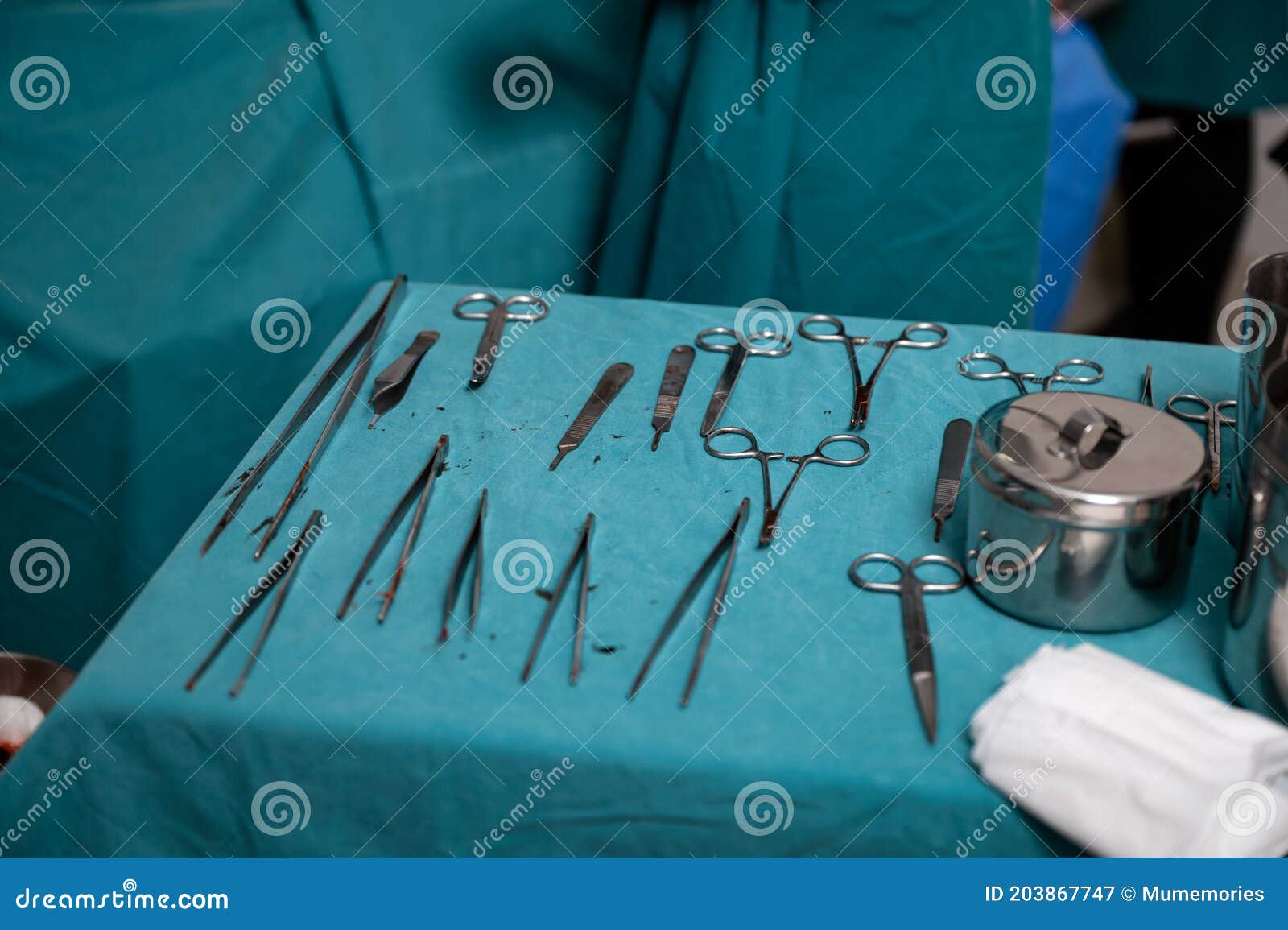 Surgical Instruments on a Table in the Operating Room Stock Image ...