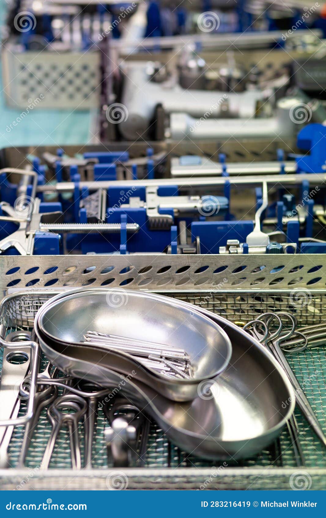 Surgical Instruments on Table Stock Image - Image of replacement ...