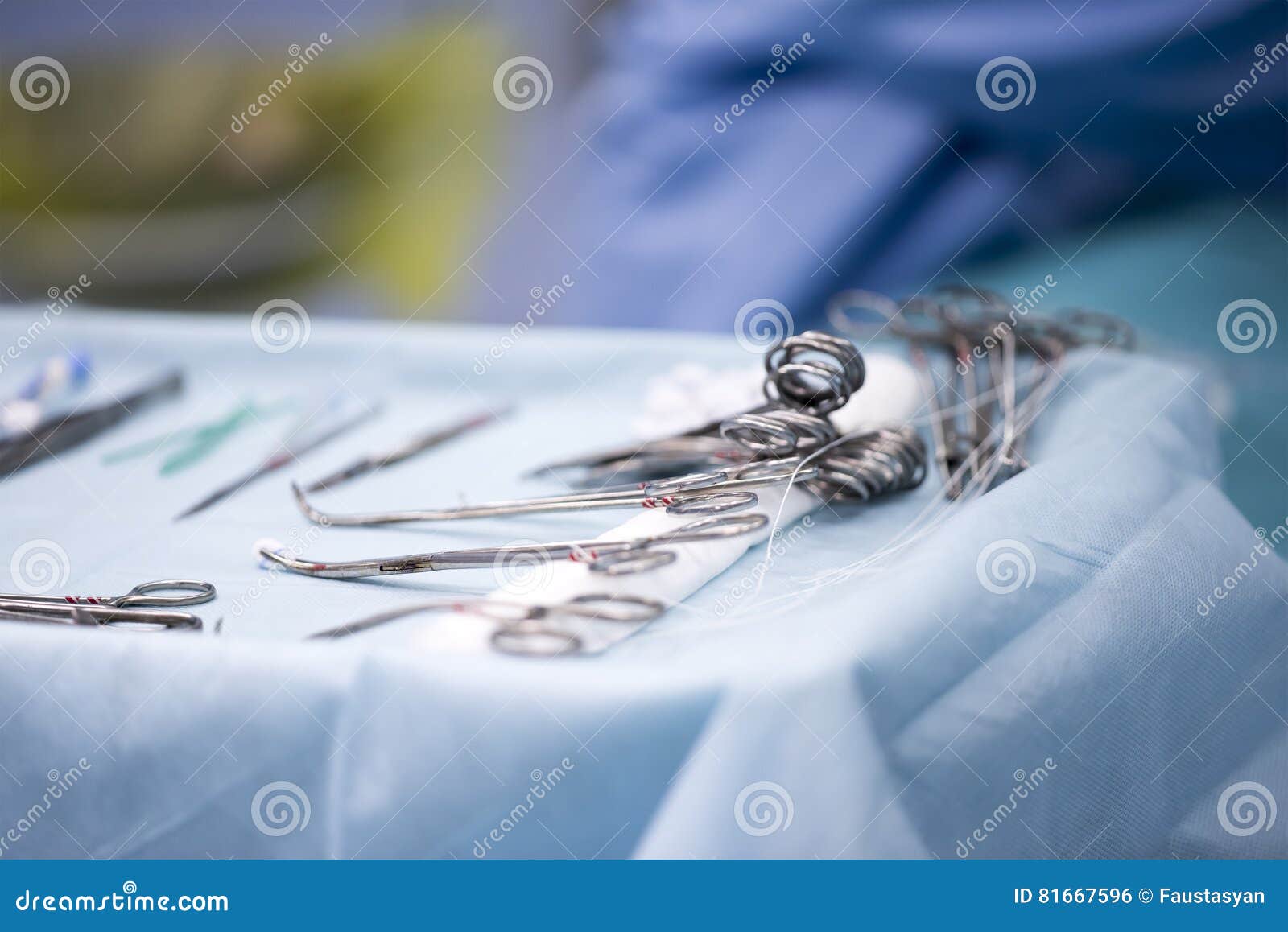 Surgical Instruments on the Table during Surgery Stock Photo - Image of ...