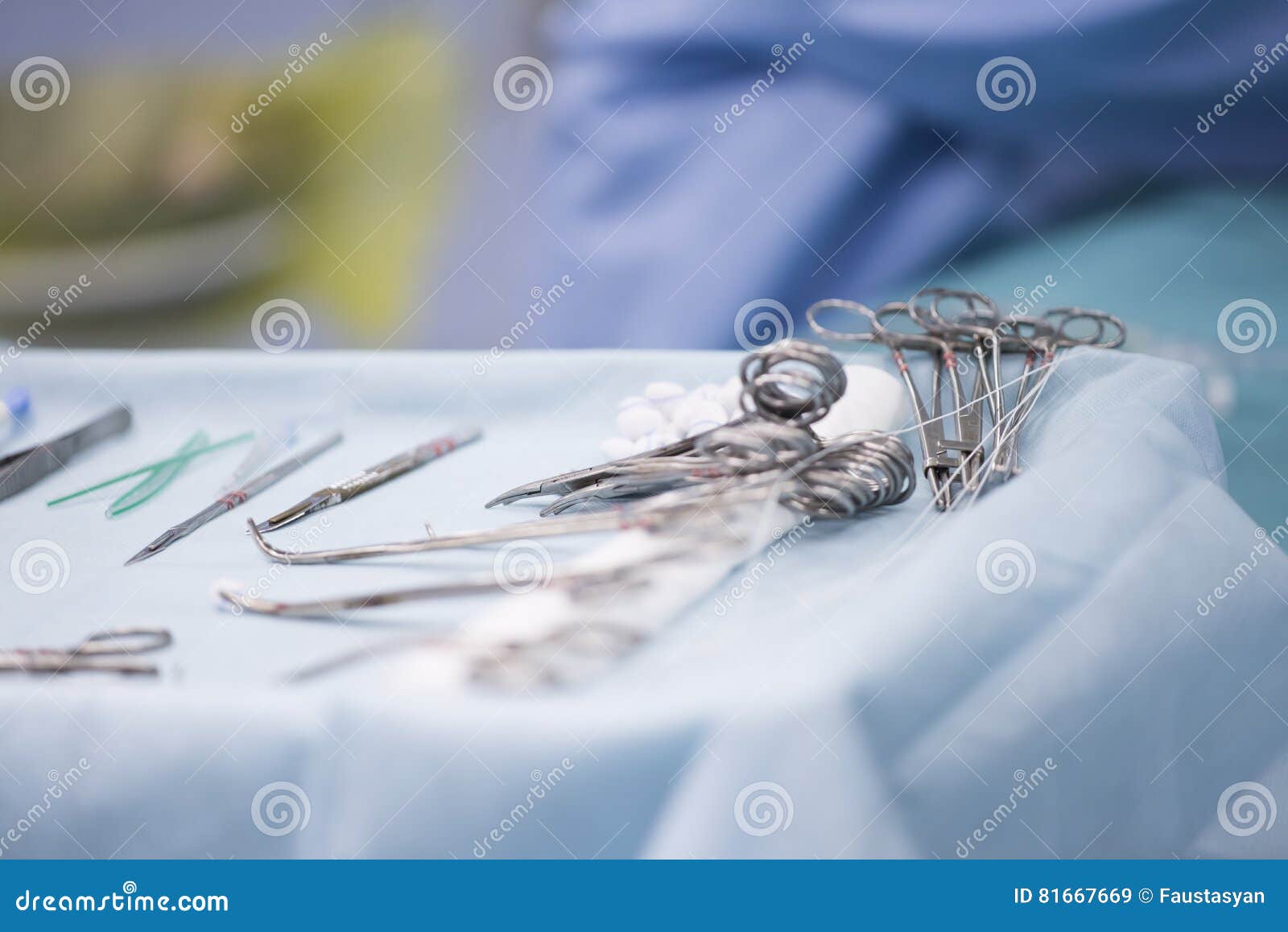 Surgical Instruments on the Table during Surgery Stock Image - Image of ...