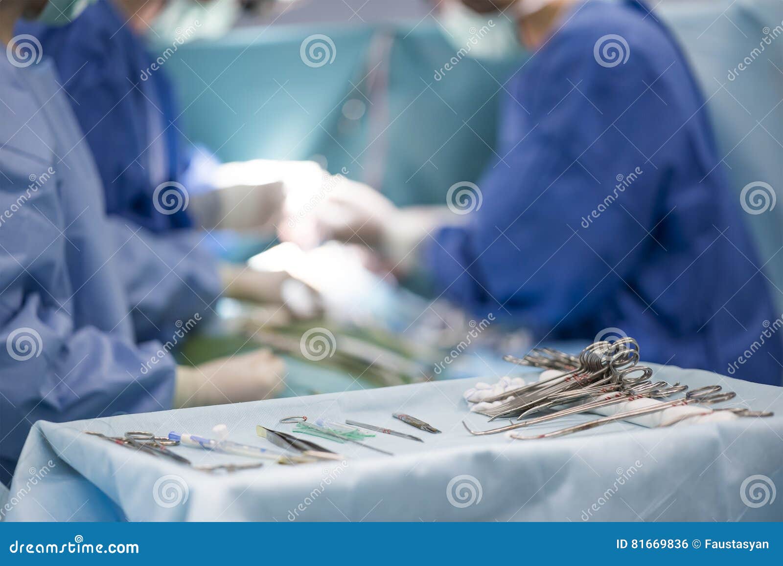 Surgical Instruments on the Table during Surgery Stock Photo - Image of ...