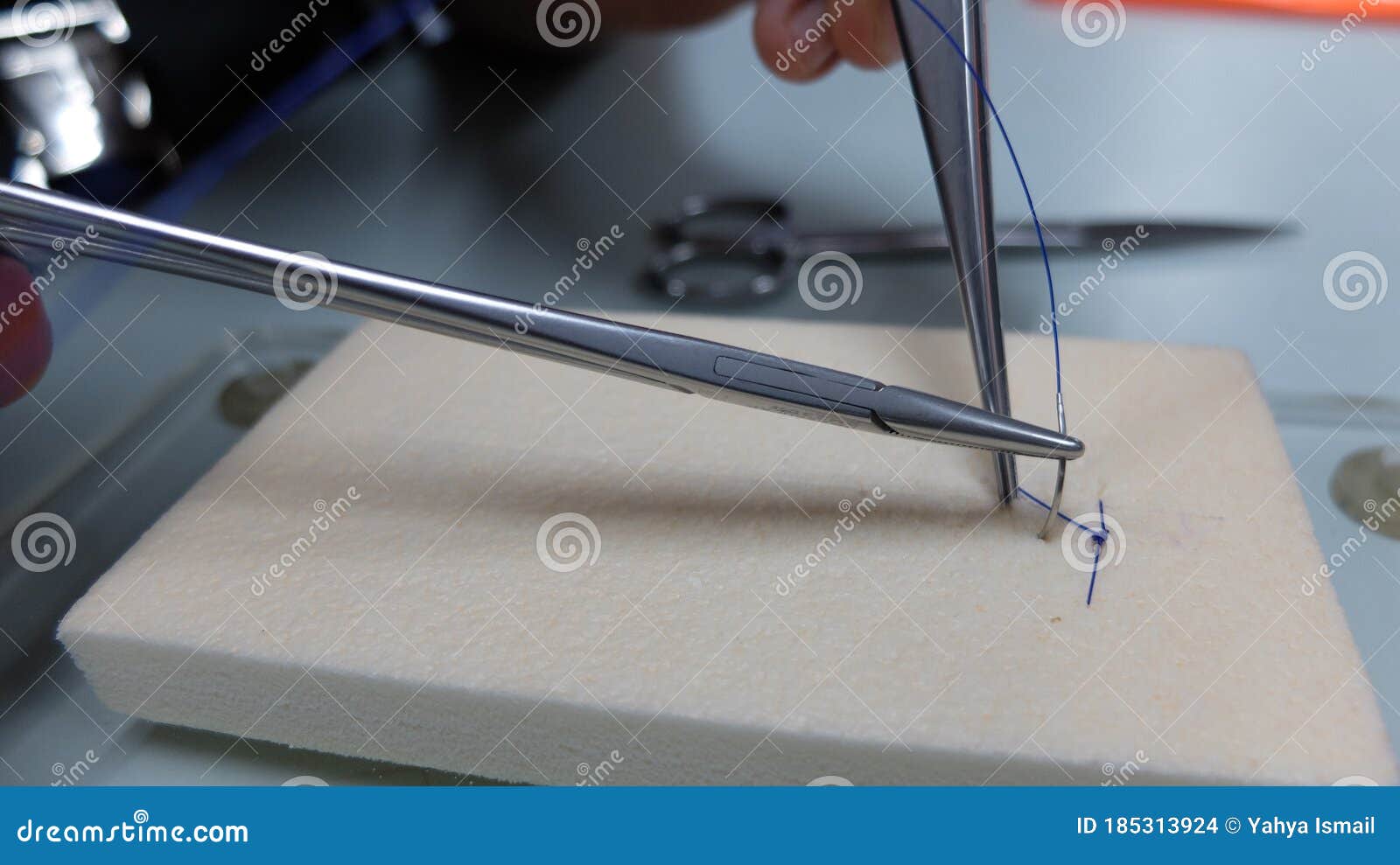 Surgical Instruments Used during Operation. Needle, Holder and Suture ...