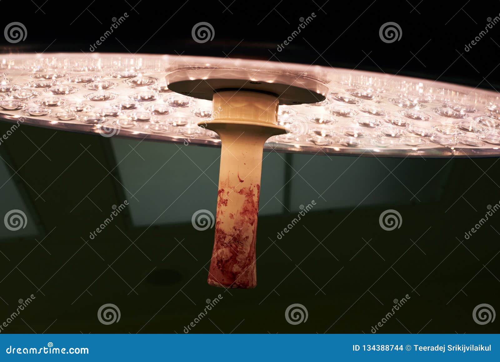 Surgical Lamp Stained with Blood in Operating Room Stock Photo - Image ...