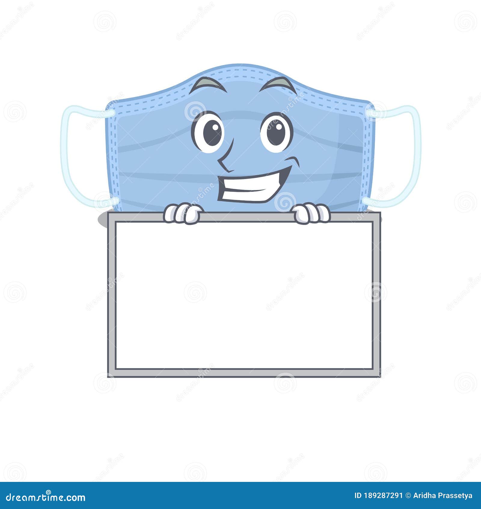 Surgical Mask Cartoon Design Style Standing Behind a Board Stock Vector ...