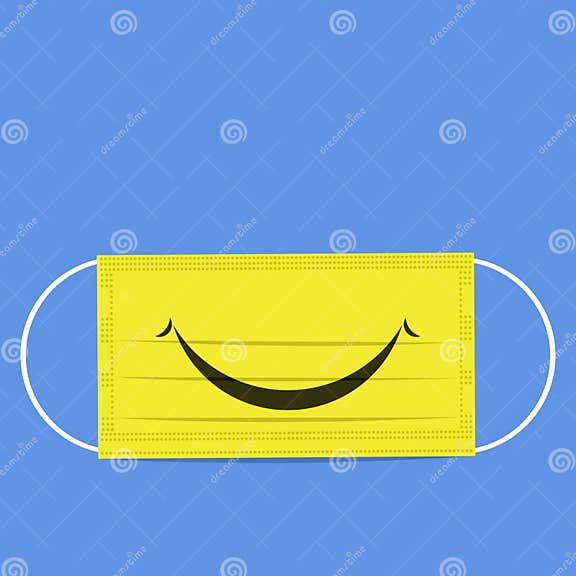 A Surgical Mask with a Smile Sign in it Stock Vector - Illustration of ...