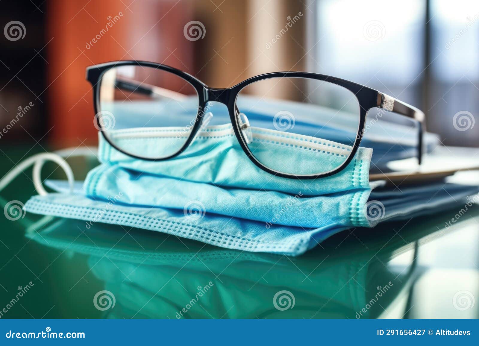 Surgical mask on table stock image. Image of pandemic - 291656427