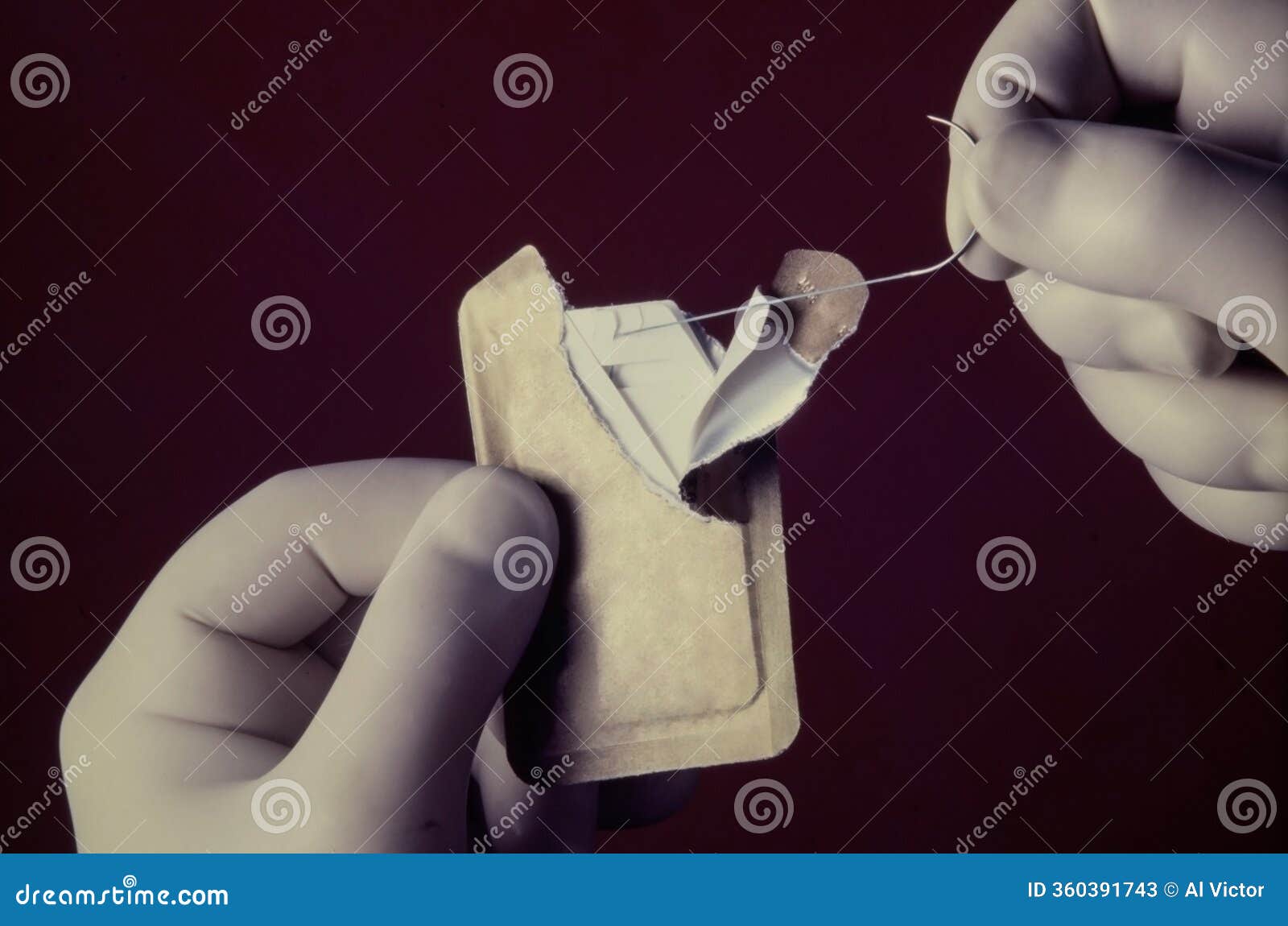 Surgical Material - Needle and Suture Thread. Stock Image - Image of ...